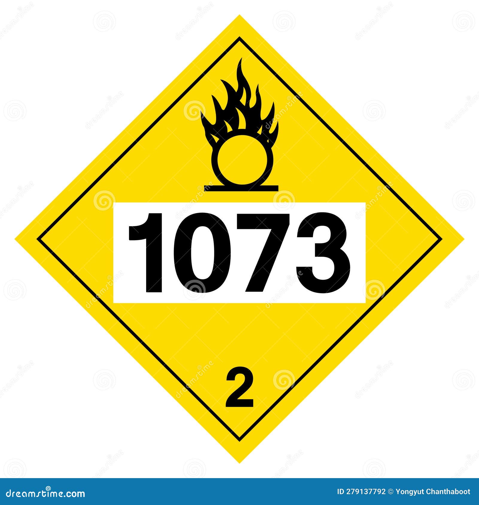 UN1073 Class 2 Oxygen Symbol Sign, Vector Illustration, Isolate On ...
