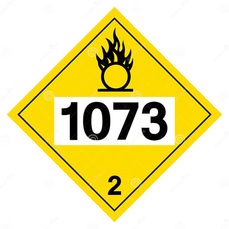 UN1073 Class 2 Oxygen Symbol Sign, Vector Illustration, Isolate on ...