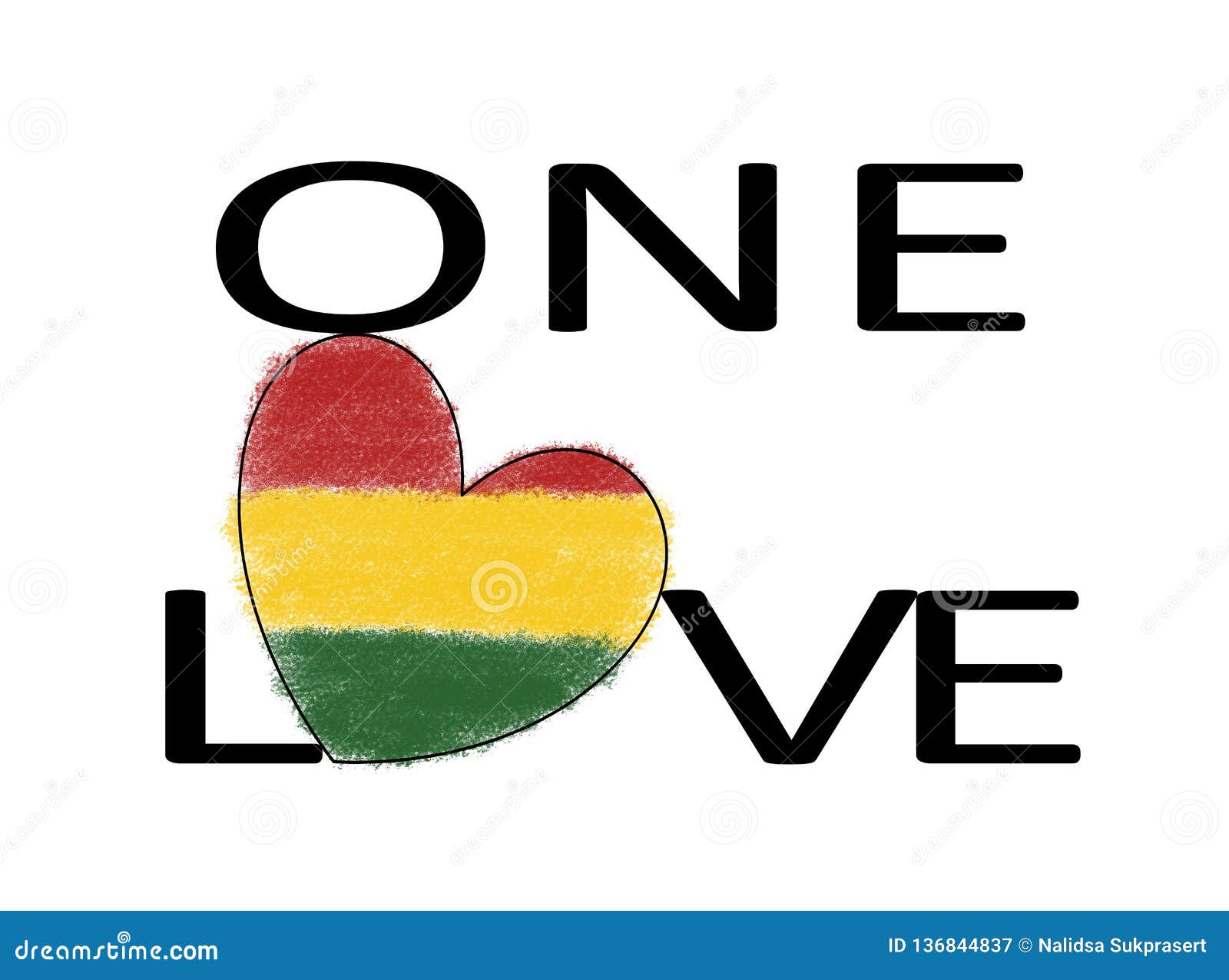 Un Coeur De Reggae De Rasta D'amour Illustration Stock - Illustration ...