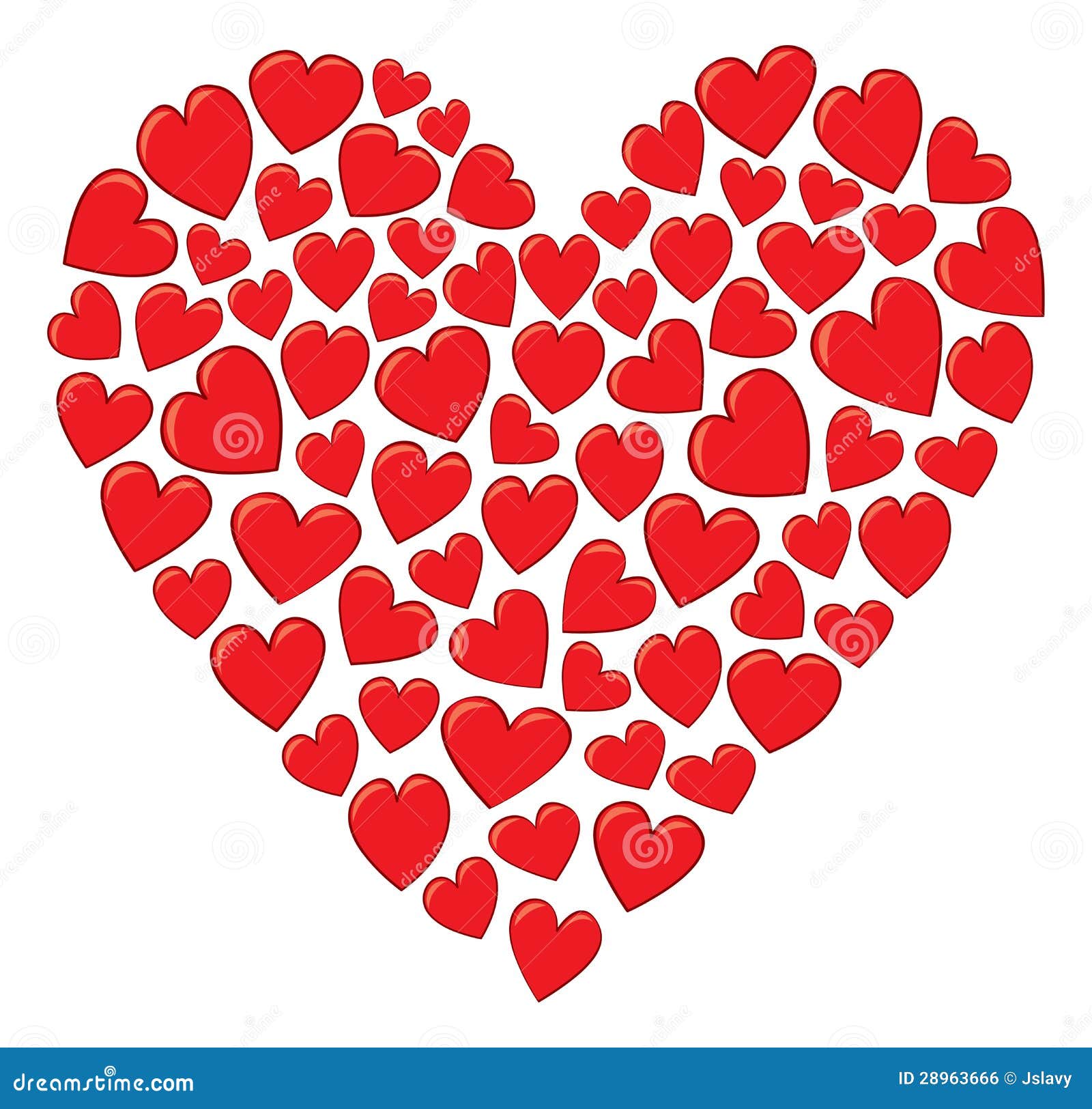 Un coeur fait de coeurs illustration de vecteur. Illustration du facile ...