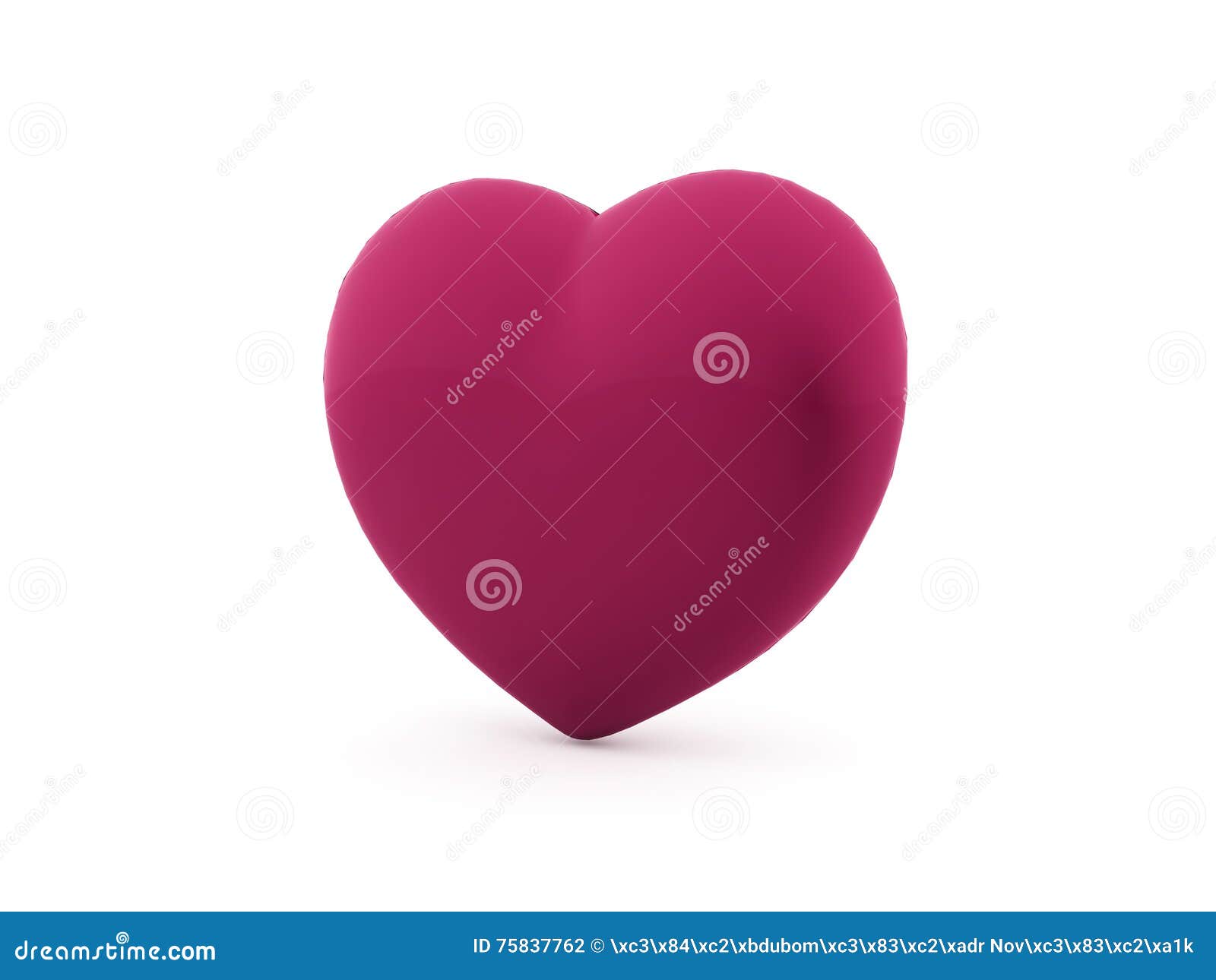 Un Coeur Rose D'isolement Sur Le Blanc Illustration Stock ...