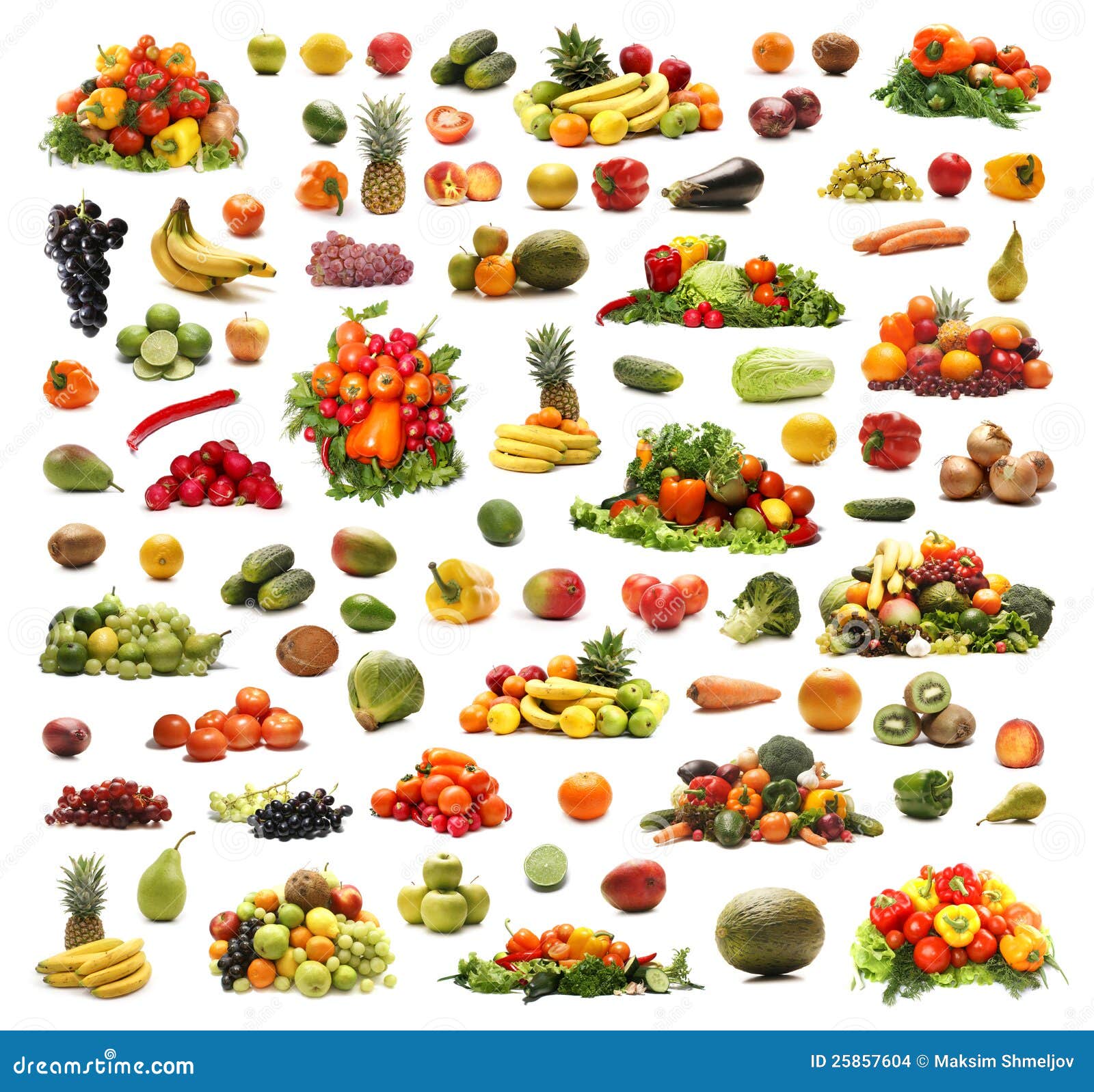 Un Collage De Muchas Diversas Frutas Y Verdura Foto de archivo - Imagen ...