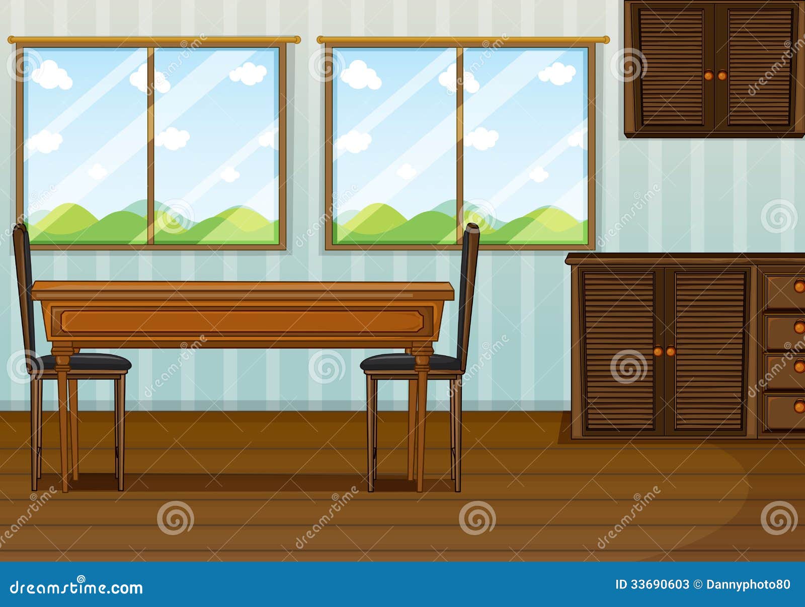 Un comedor limpio stock de ilustración. Ilustración de cielo - 33690603