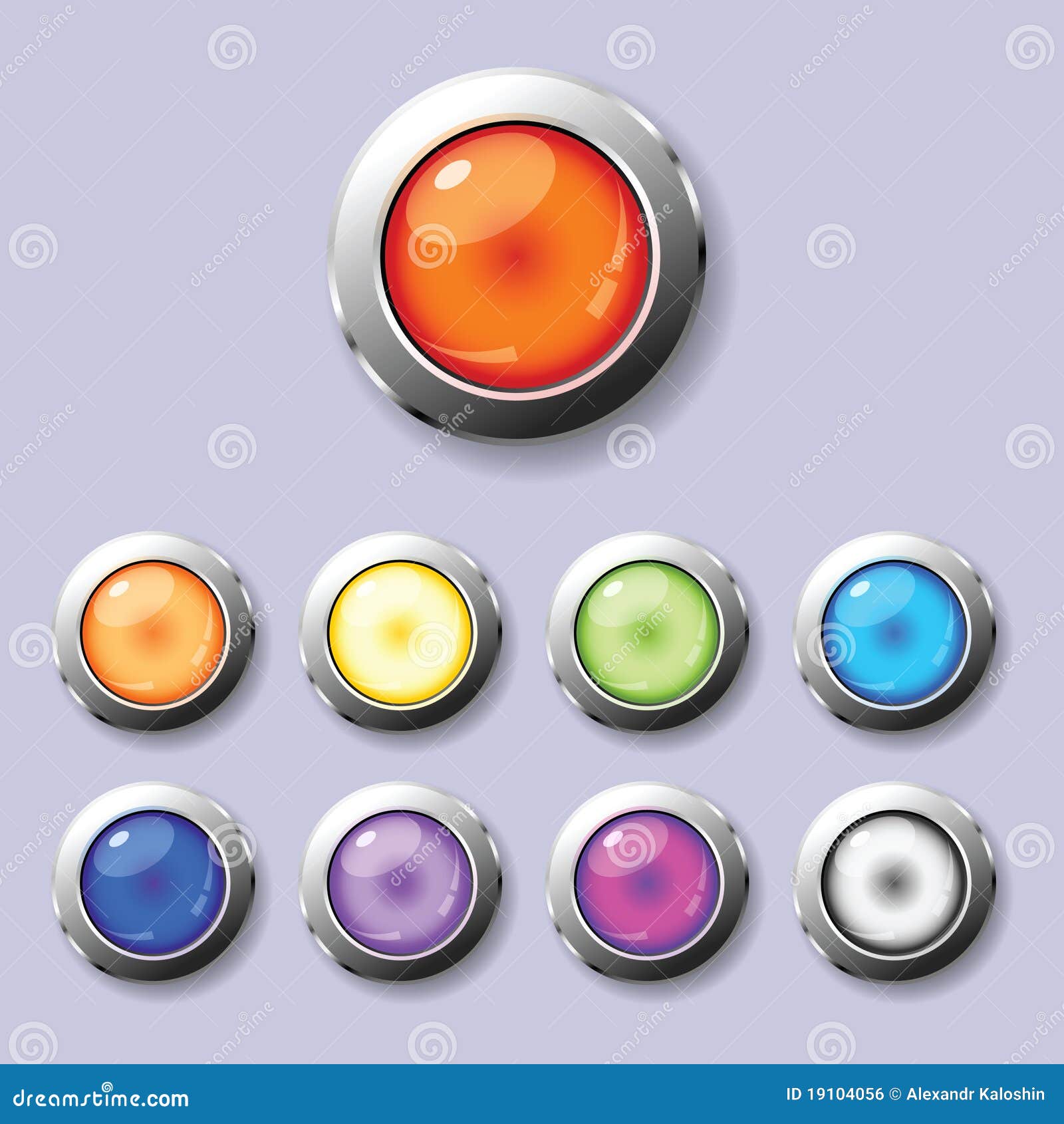 Un Conjunto De Botones Redondos Ilustración del Vector - Ilustración de ...