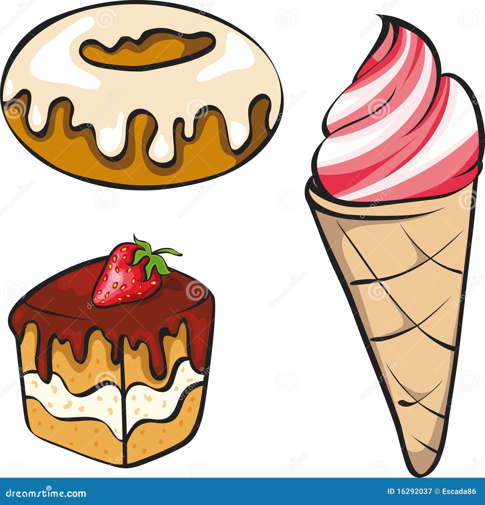 Un Conjunto De La Ilustración De Postres Fotografía de archivo libre de ...