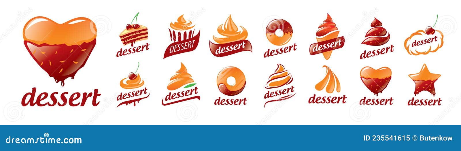 Un Conjunto De Logos De Postres Vectoriales En Un Fondo Blanco ...