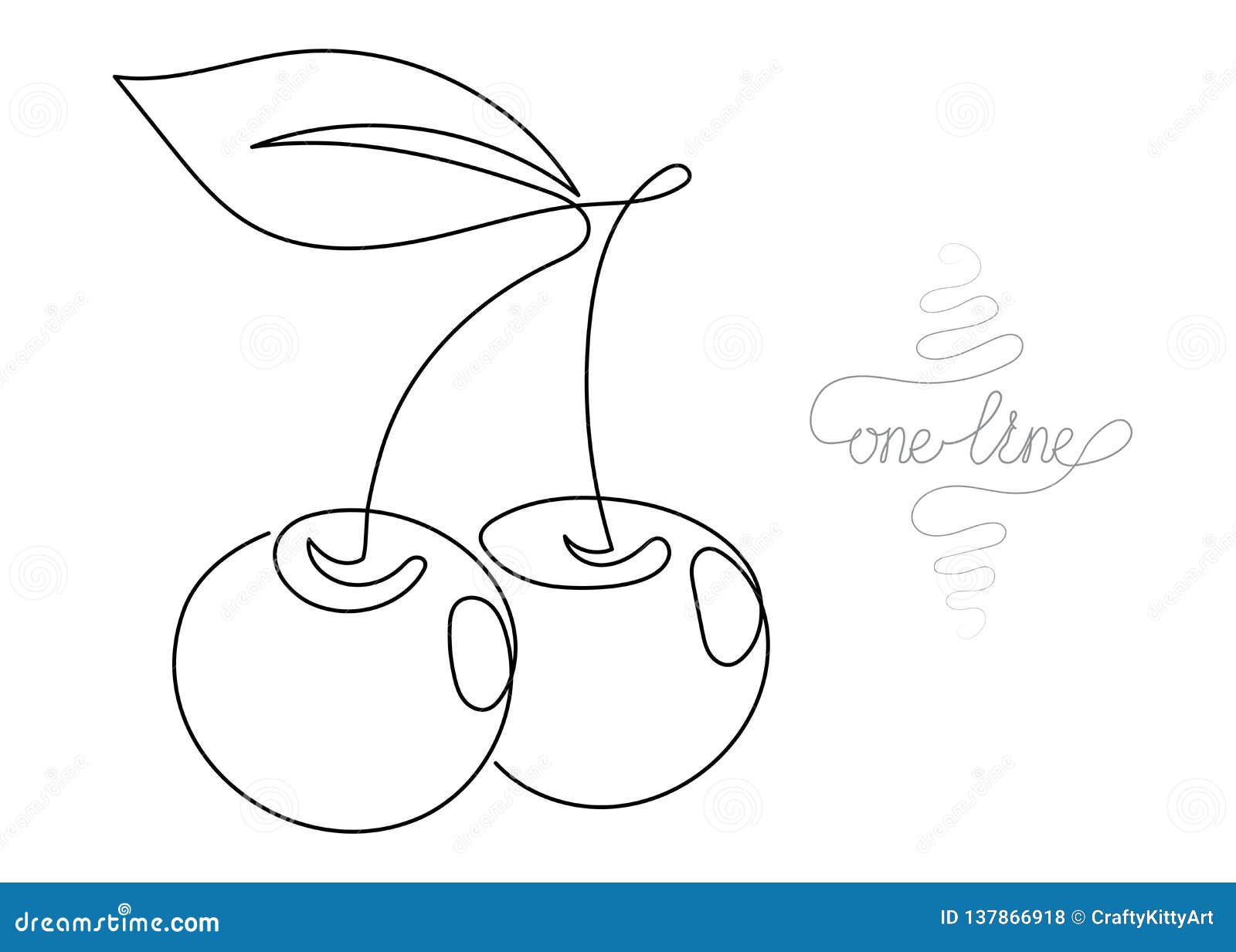 Un Continu Fruit De Cerise De Dessin De Schéma Illustration de Vecteur ...