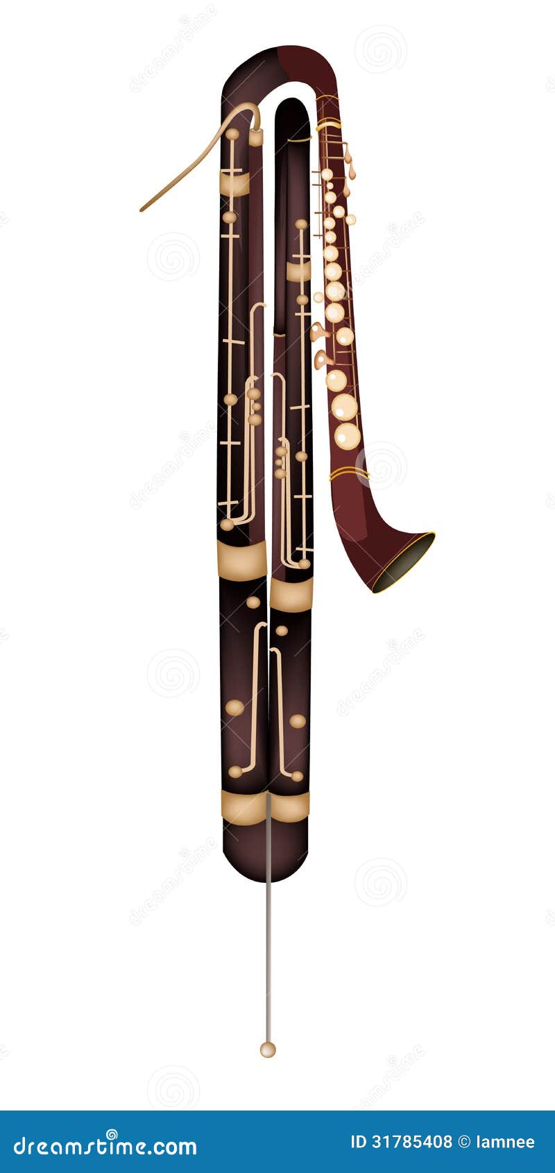 Un Controfagotto Classico Isolato Su Backgr Bianco Illustrazione ...
