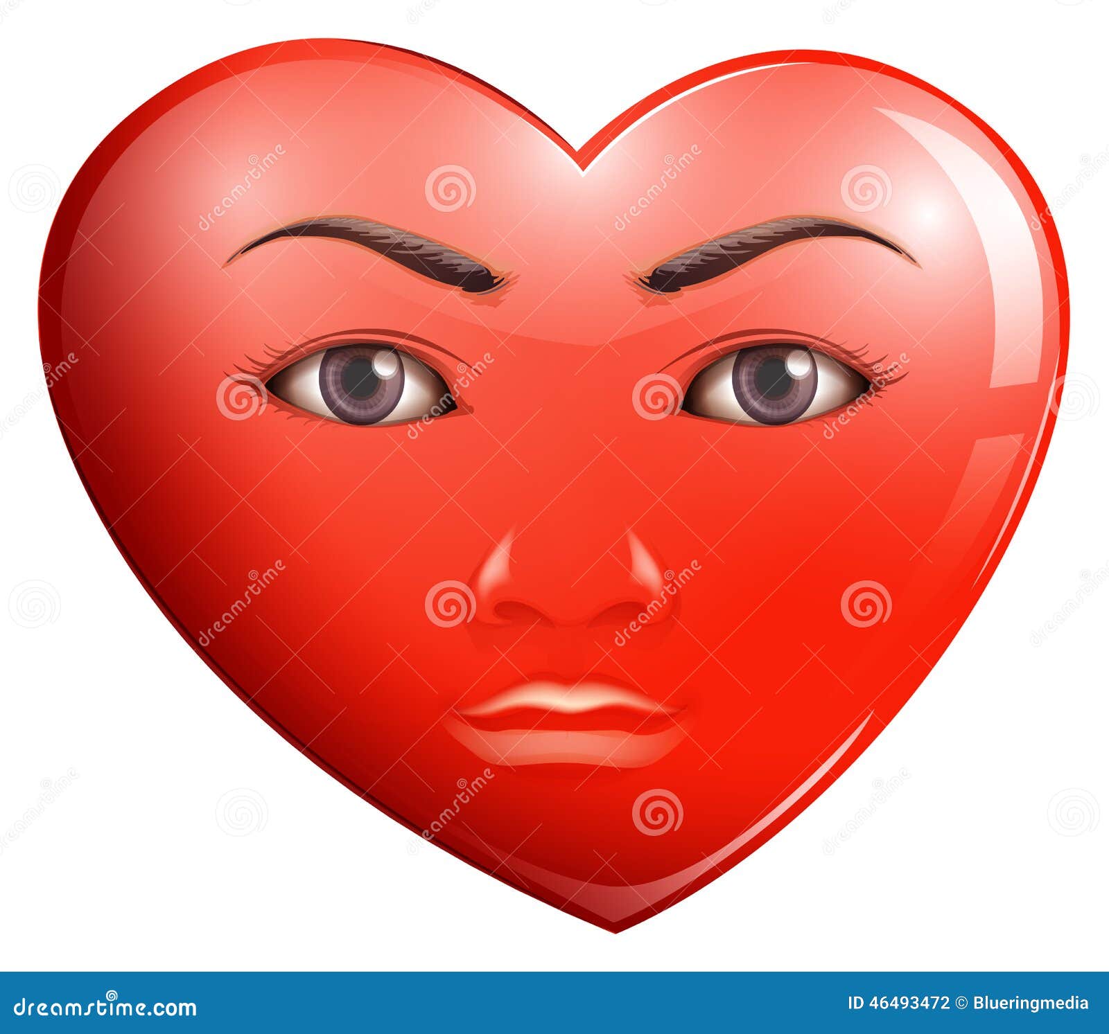 Un corazón con una cara ilustración del vector. Ilustración de bombeo ...