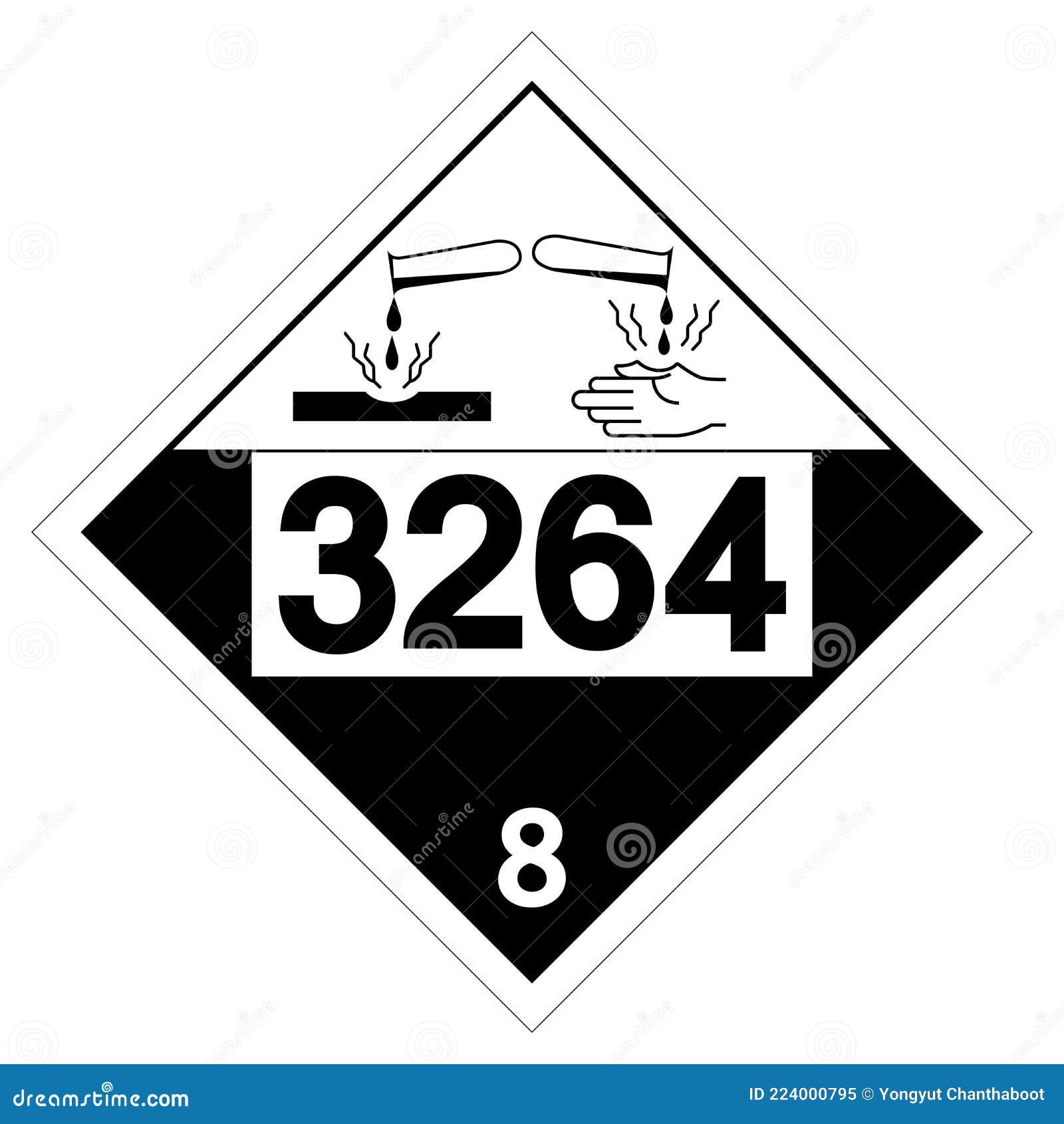 UN3264 Corrosive Liquid Symbol Sign, Vector Illustration, Isolate on ...