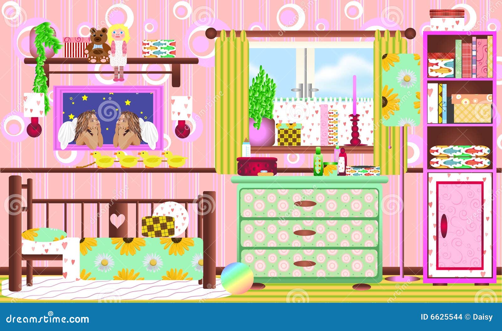 Un cuarto de Childs ilustración del vector. Ilustración de libros - 6625544