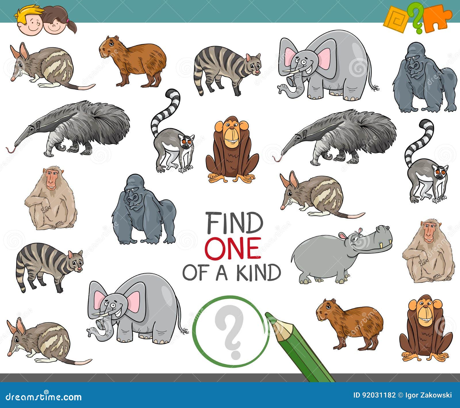 Un D'une Fiche De Travail Aimable De Jeu Illustration de Vecteur ...