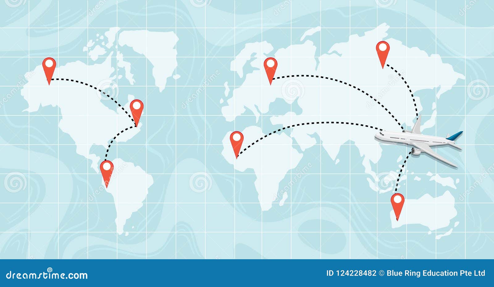 Un Destino Del Mapa Del Mundo Ilustración del Vector - Ilustración de ...