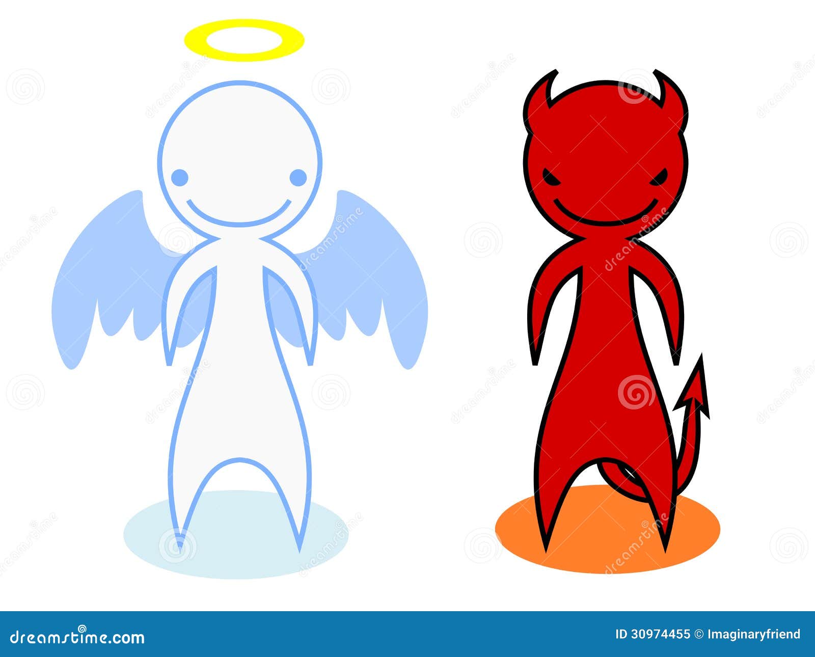 Un diablo y un ángel ilustración del vector. Ilustración de dios - 30974455