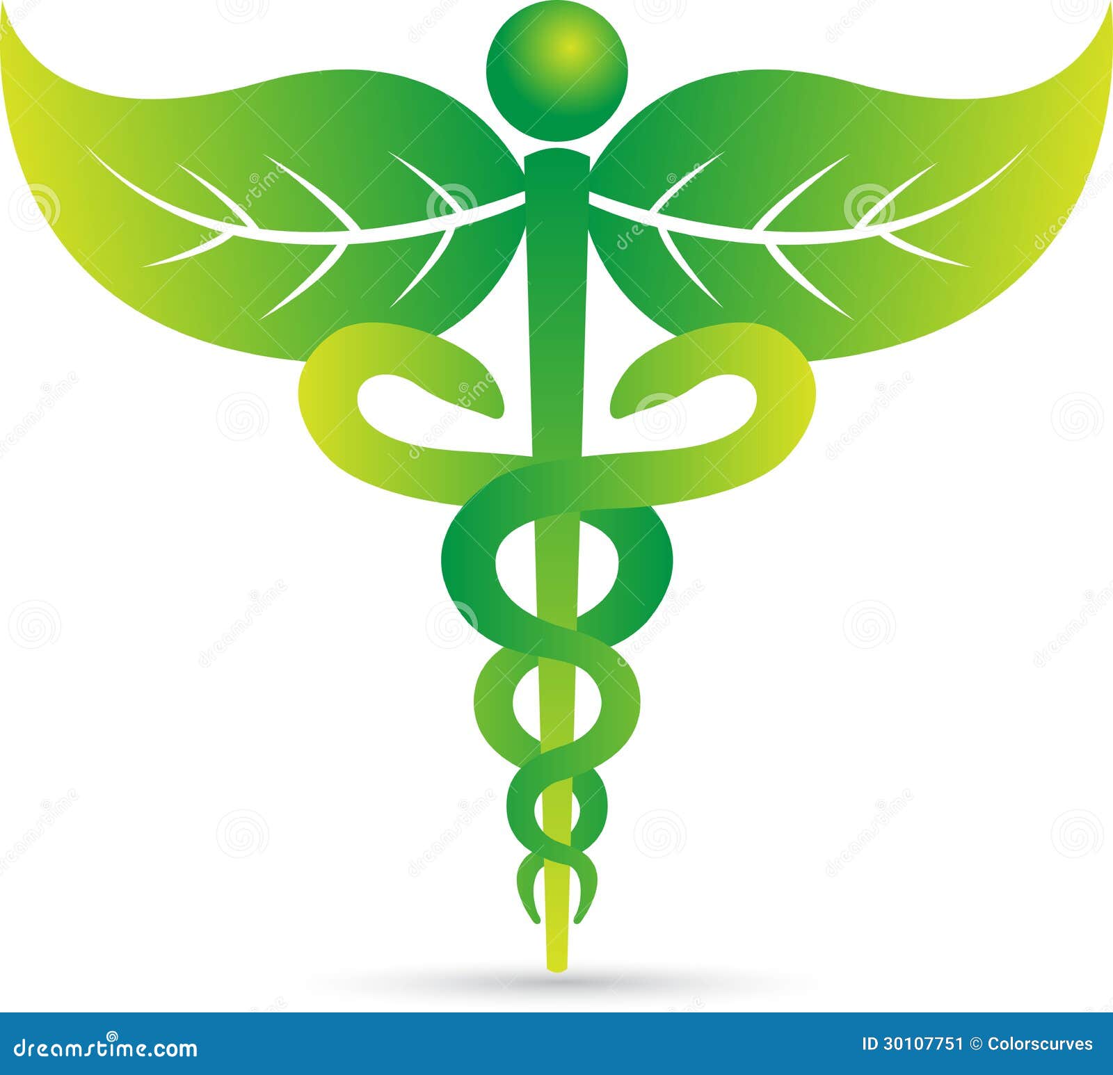 Caduceo ilustración del vector. Ilustración de cure, verde - 30107751