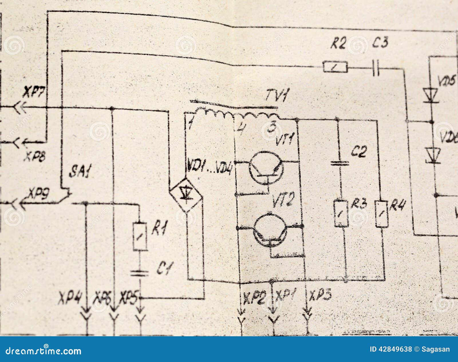 Un disegno schematico fotografia stock. Immagine di circuito - 42849638