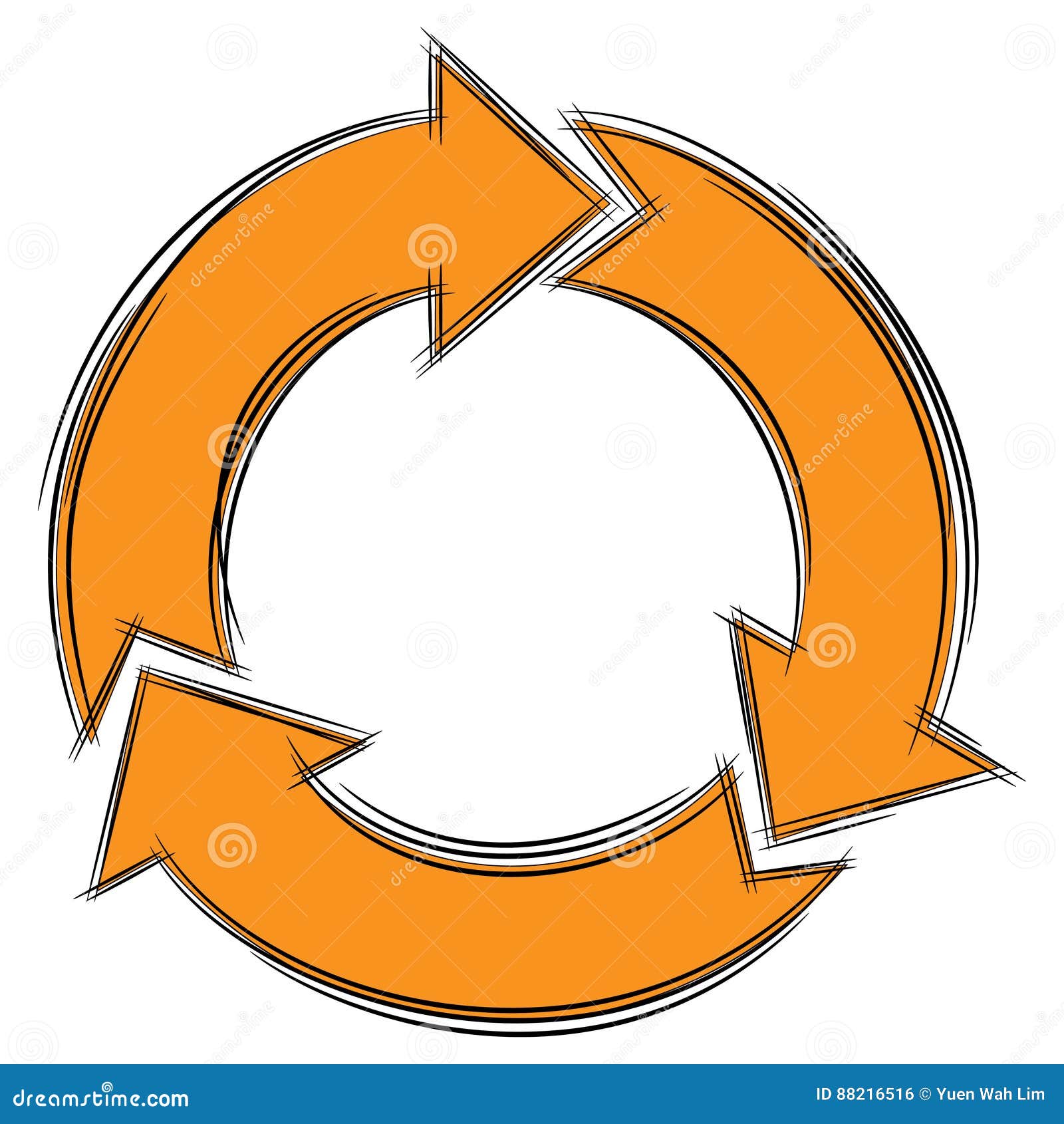 Un Doodle Di Tre Frecce Circolari Illustrazione Vettoriale ...