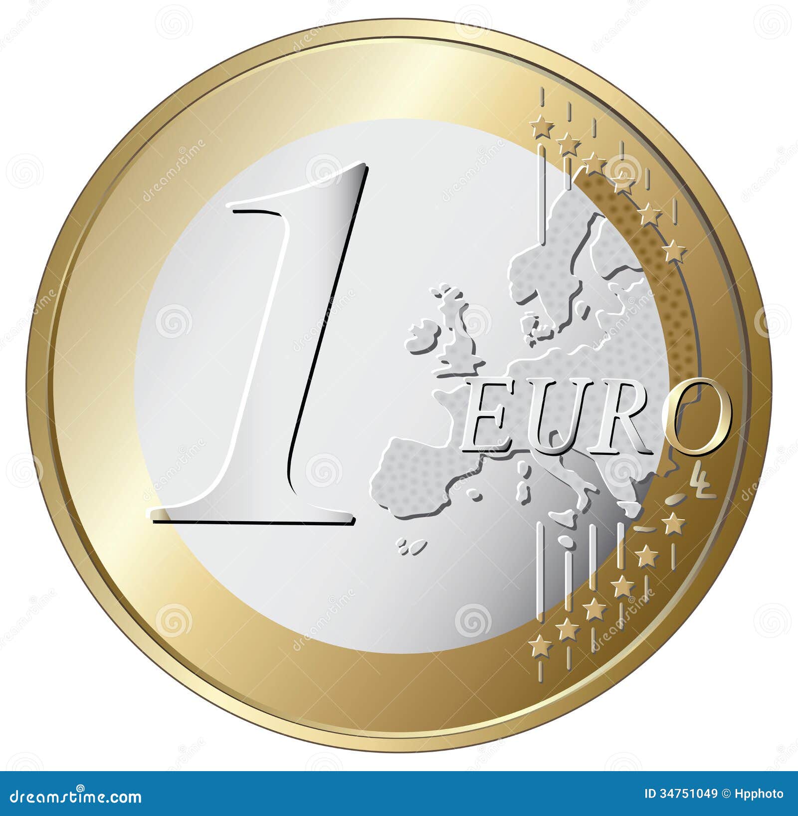 Un Ejemplo Euro De La Moneda Ilustración del Vector - Ilustración de ...