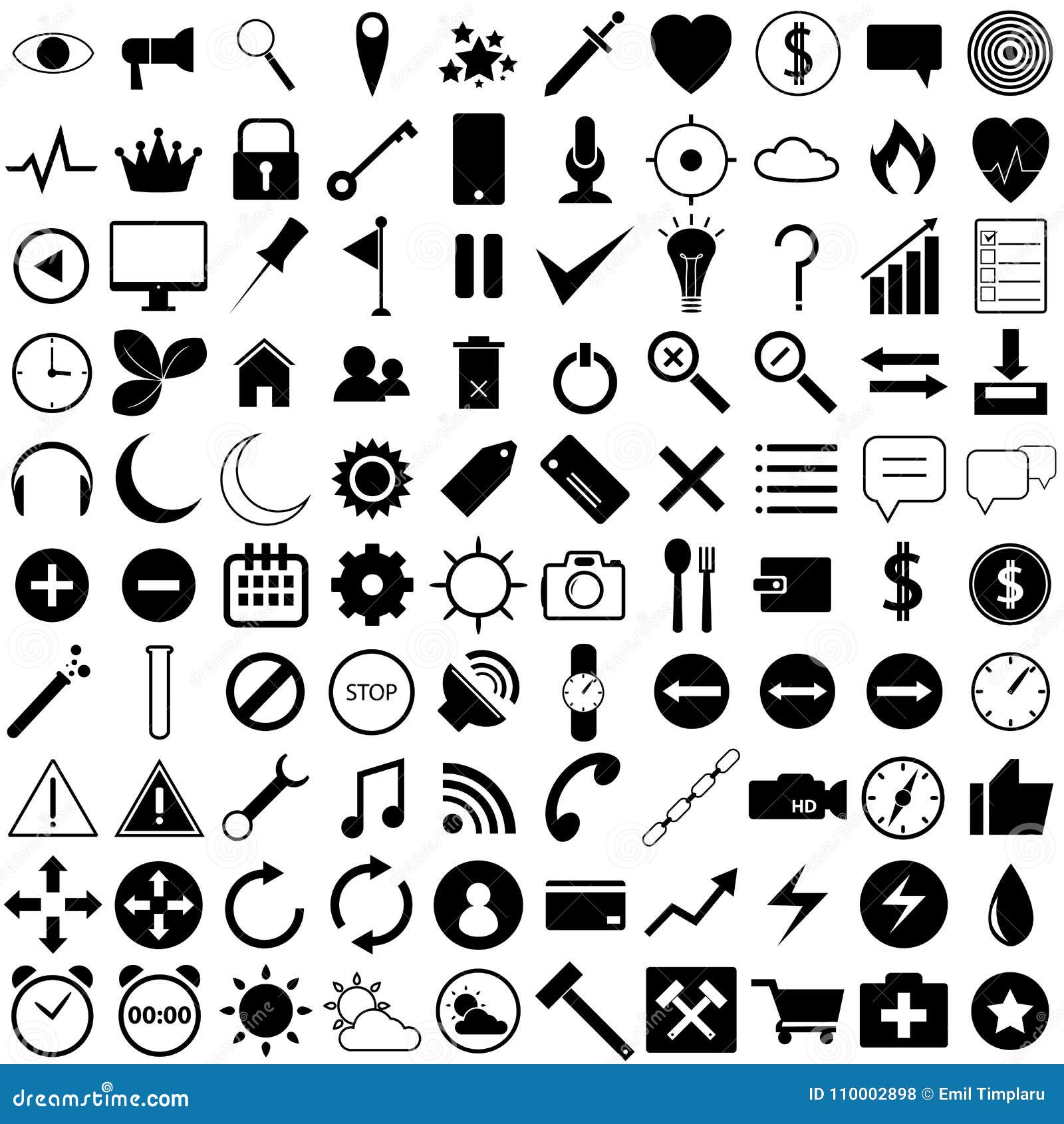 Un Ejemplo Hermoso De Iconos Generales Ilustración del Vector ...