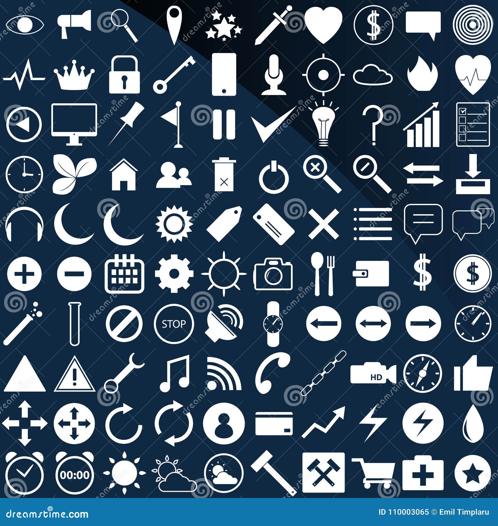 Un Ejemplo Hermoso De Iconos Generales Ilustración del Vector ...