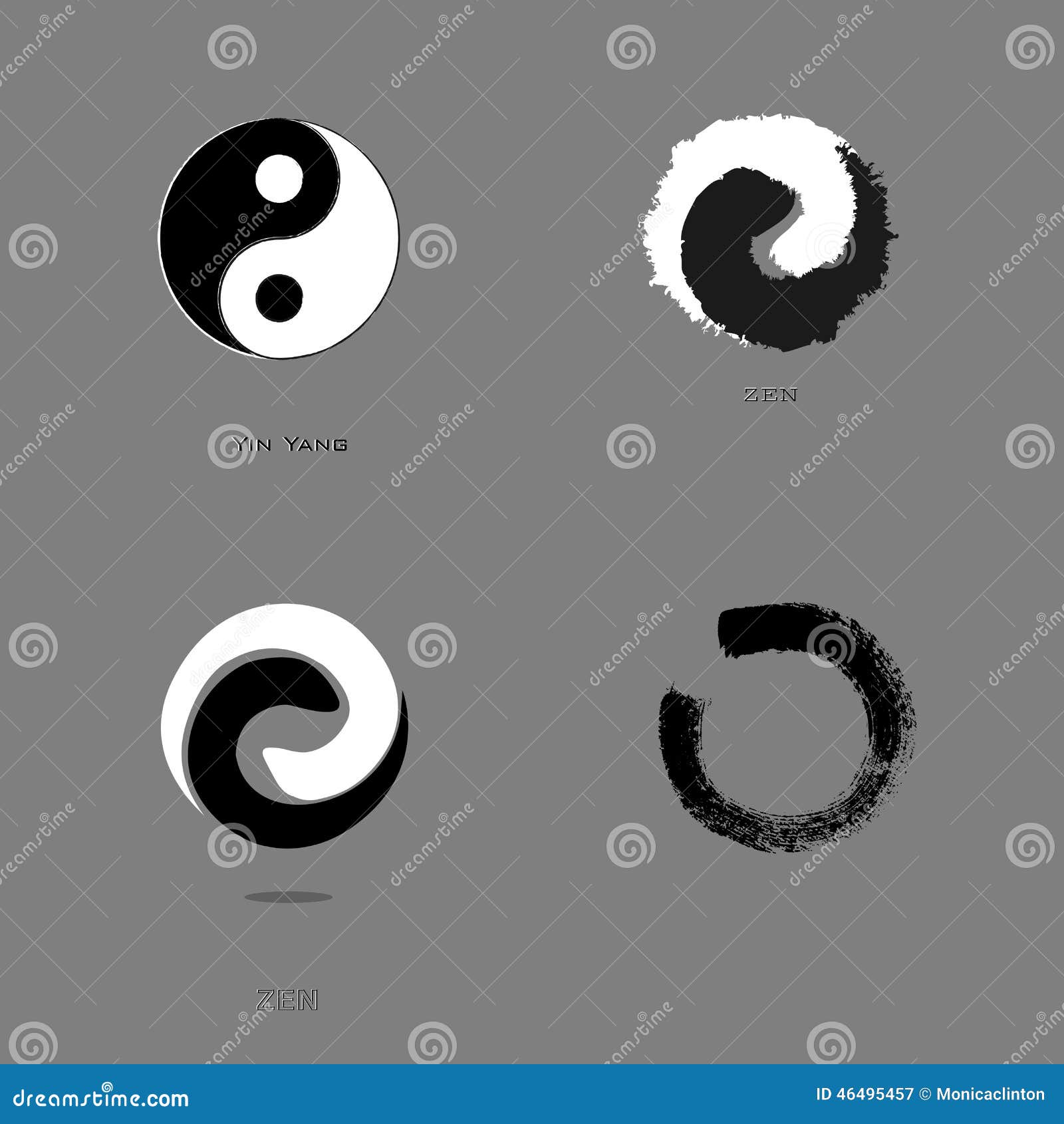 Un Ensemble De Cercle De Zen Illustration Stock - Illustration du ...