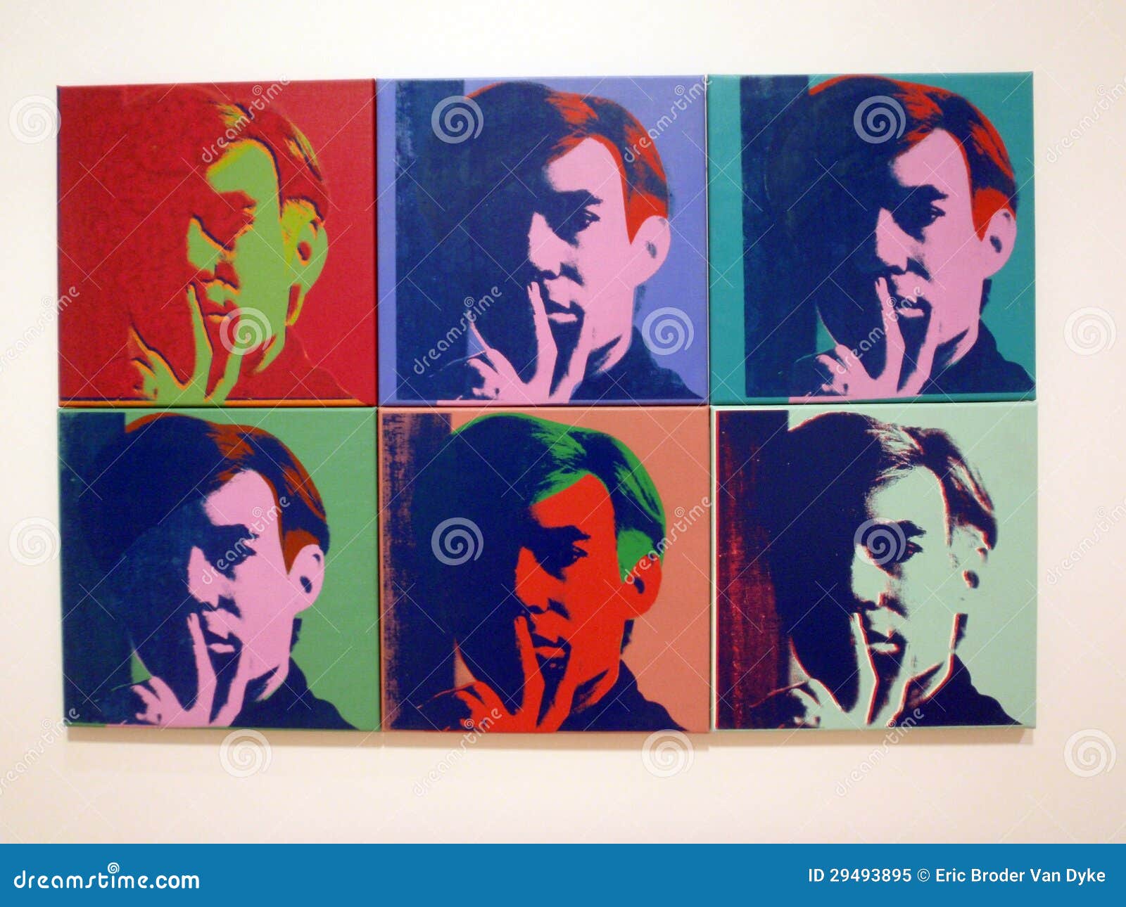 Un Ensemble De Six Autoportraits, Andy Warhol Image éditorial - Image ...