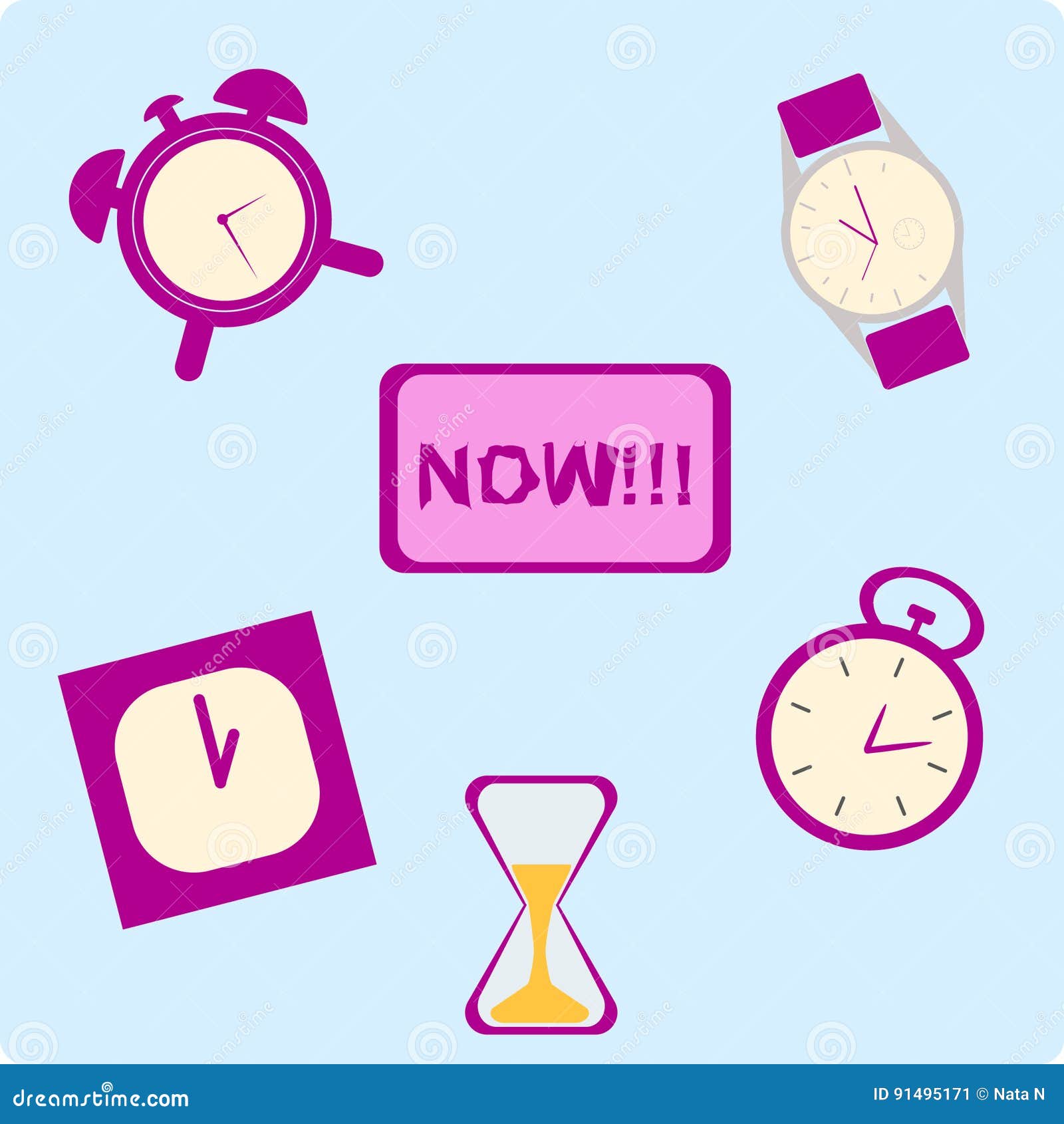 Un Ensemble De Temps De Signification Différent D'horloge Illustration ...