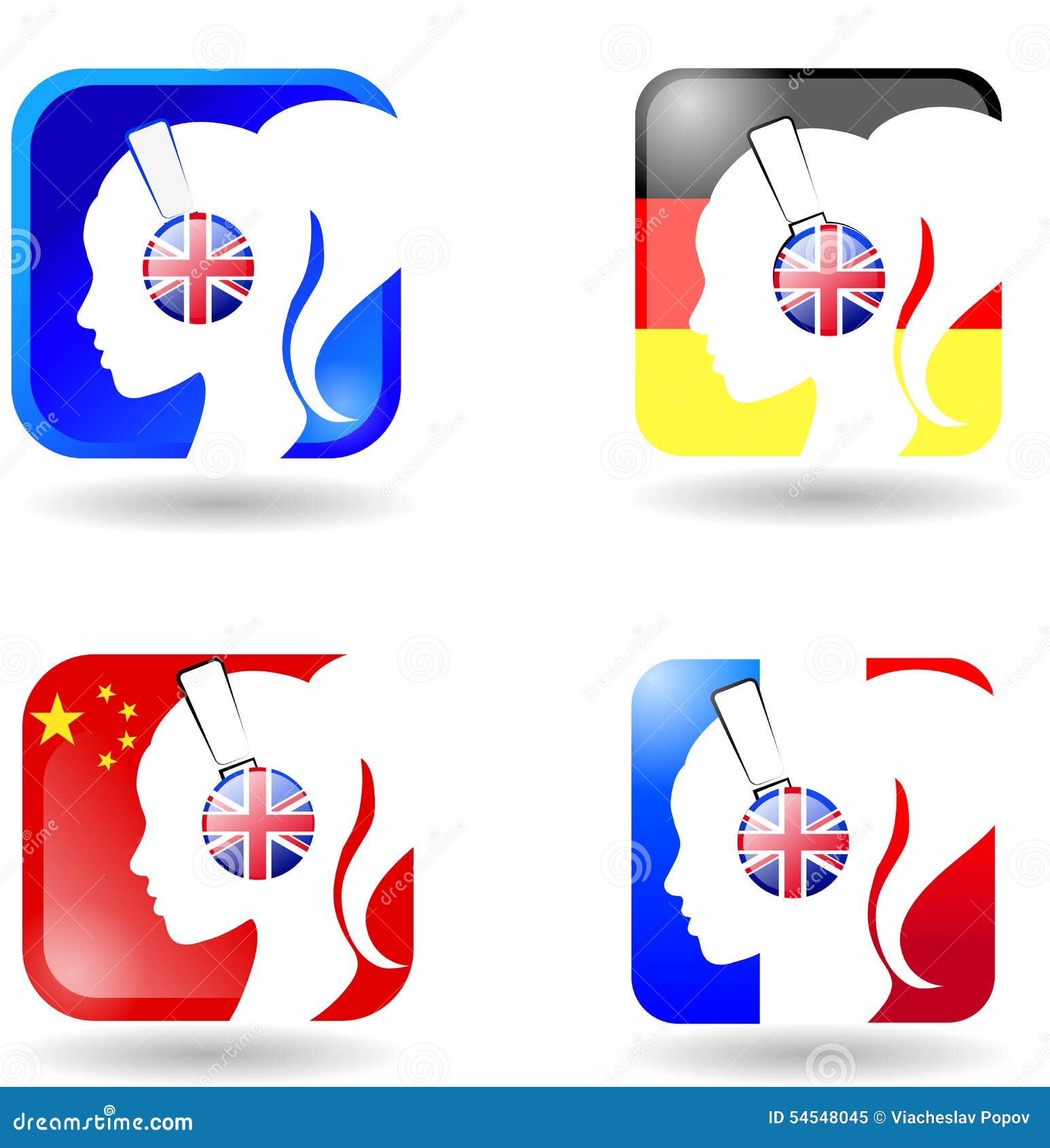 Un Ensemble De Traduction De Logos Illustration Stock - Illustration du ...