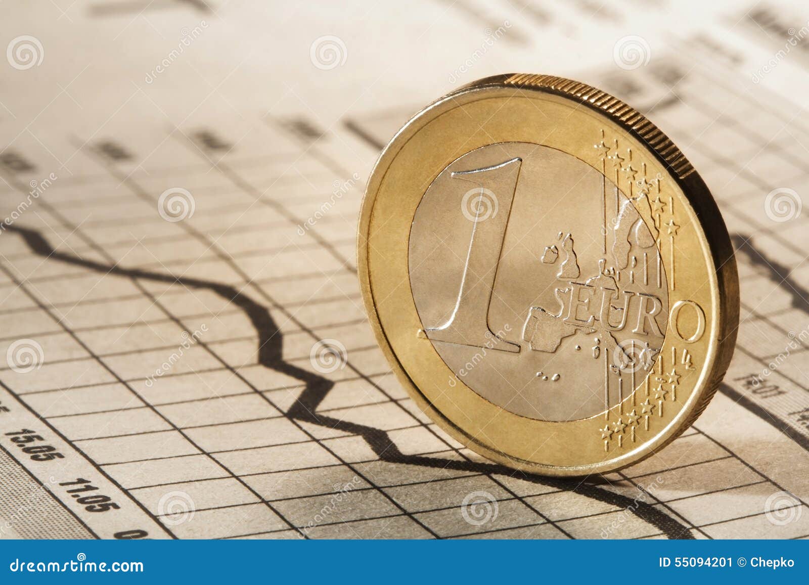 Un euro image stock. Image du devise, diagramme, argent - 55094201