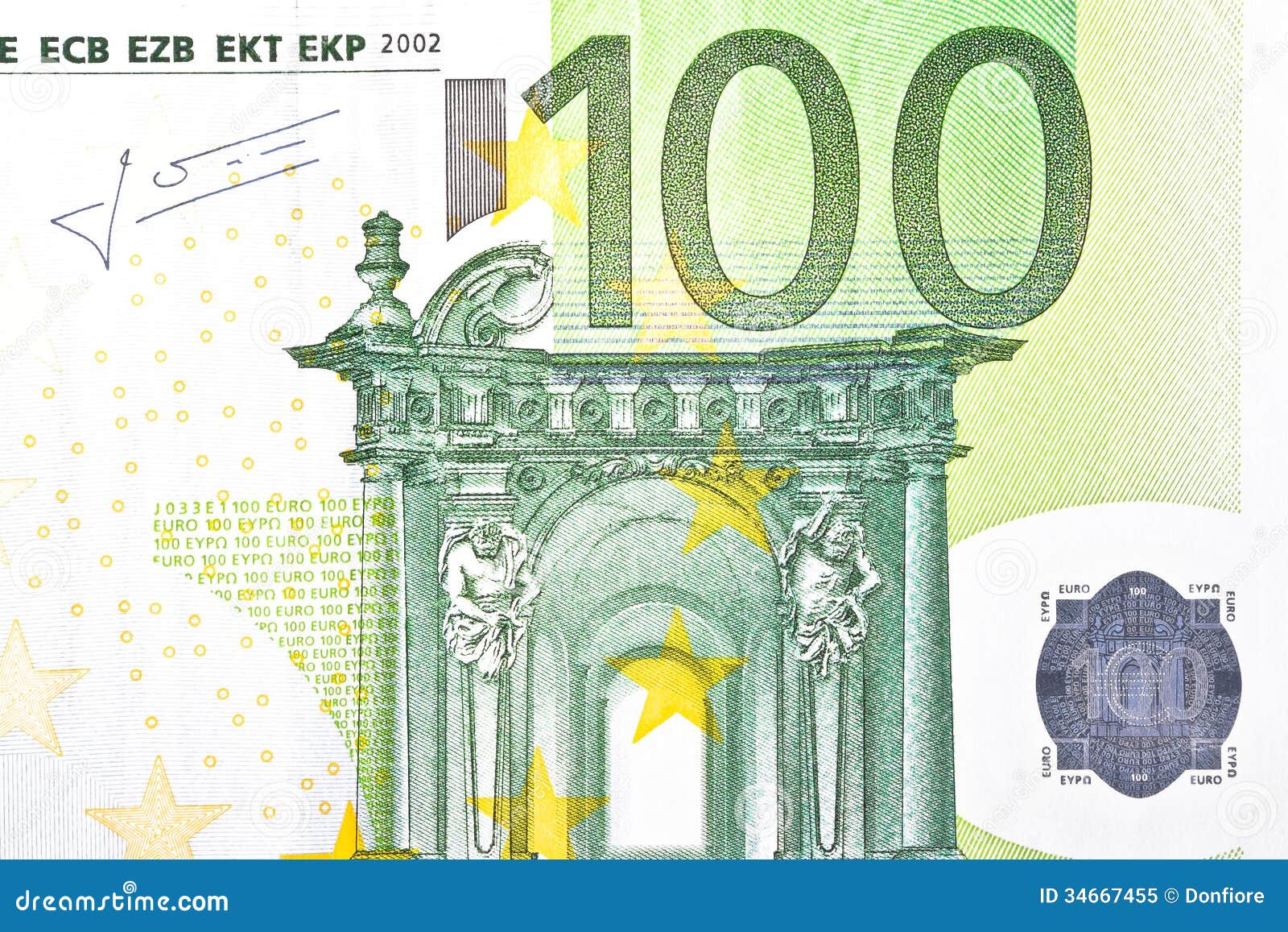 Un Euro Du Billet De Banque 100 Image stock - Image du note ...
