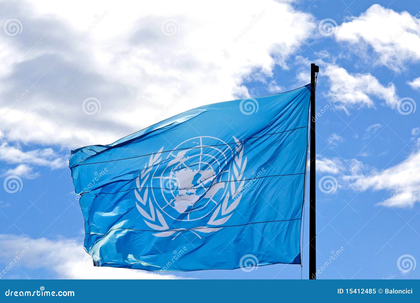 UN flag editorial image. Image of wind, official, united - 15412485