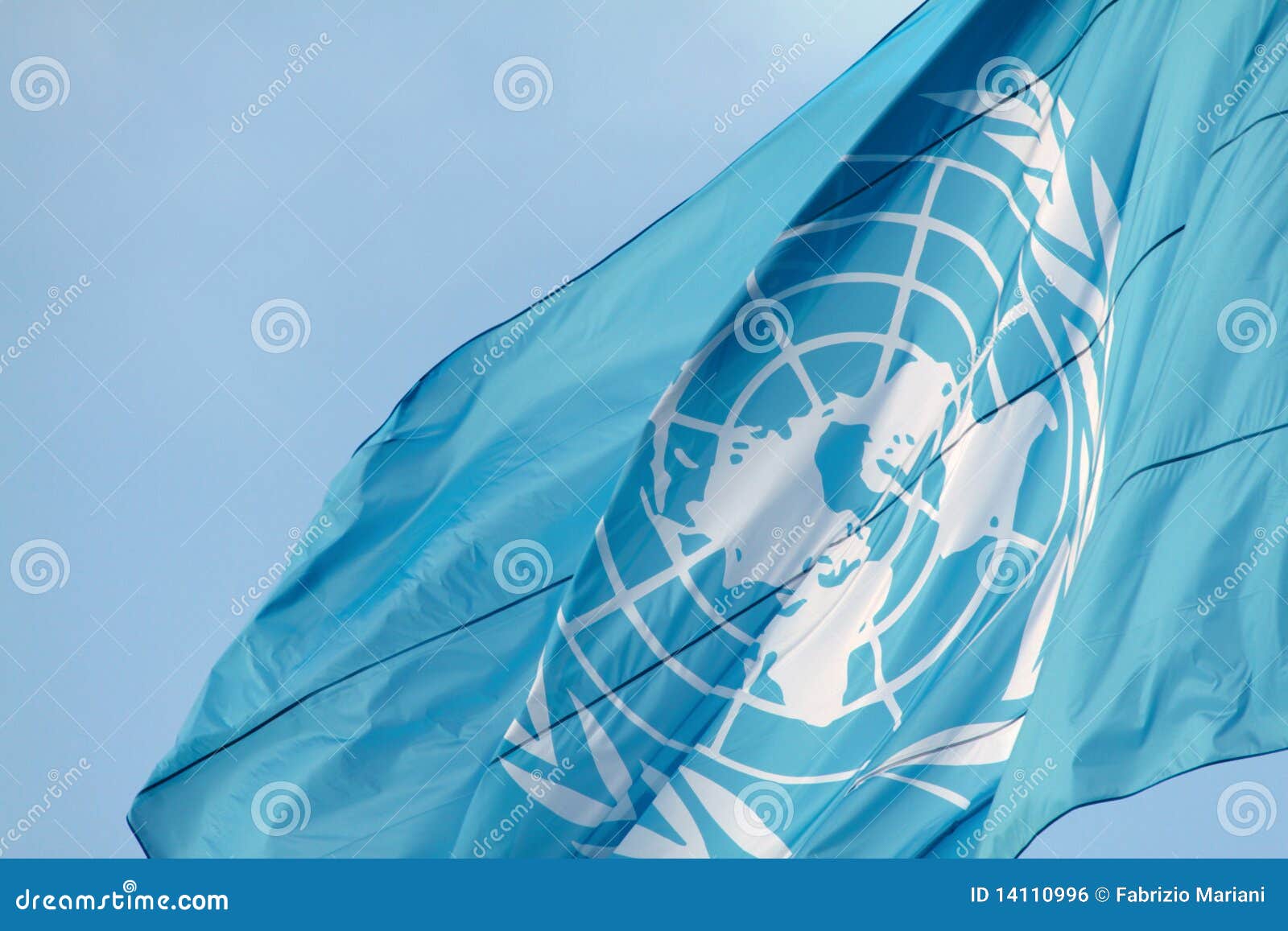 UN flag waving editorial photo. Image of light, nations - 14110996