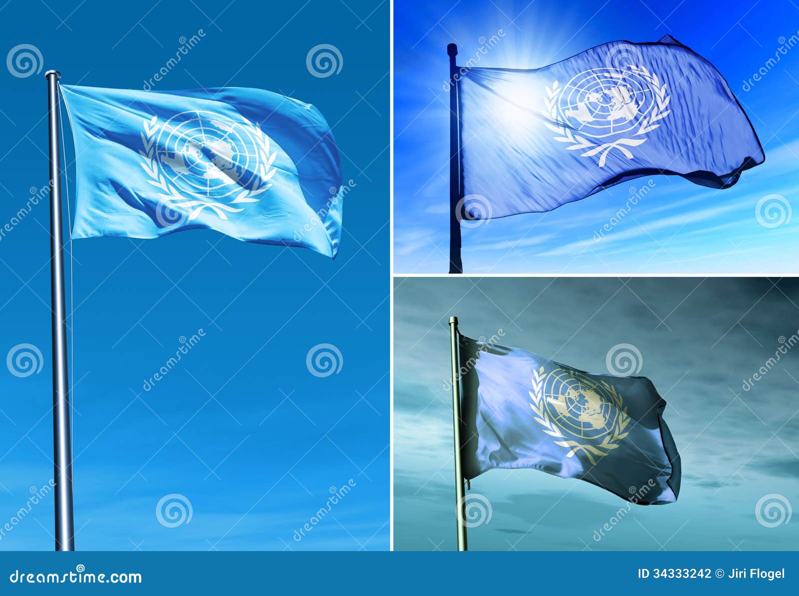 UN flag waving on the wind editorial photography. Image of banner ...