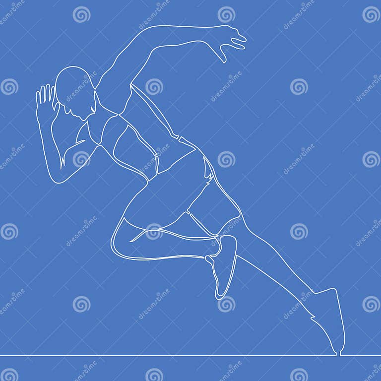 Un Funcionamiento Continuo Del Atleta Del Dibujo Lineal Ilustración del ... Un Funcionamiento Continuo Del Atleta Del Dibujo Lineal Ilustración del ...