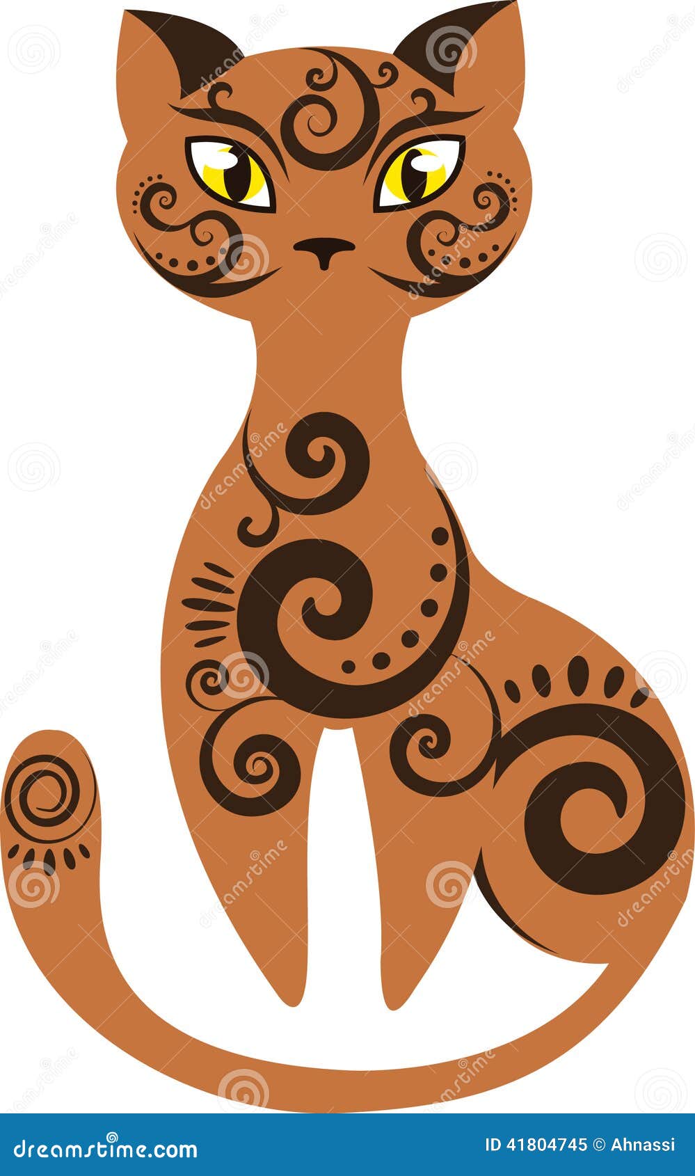 Un gatto rosso stilizzato illustrazione vettoriale. Illustrazione di ...