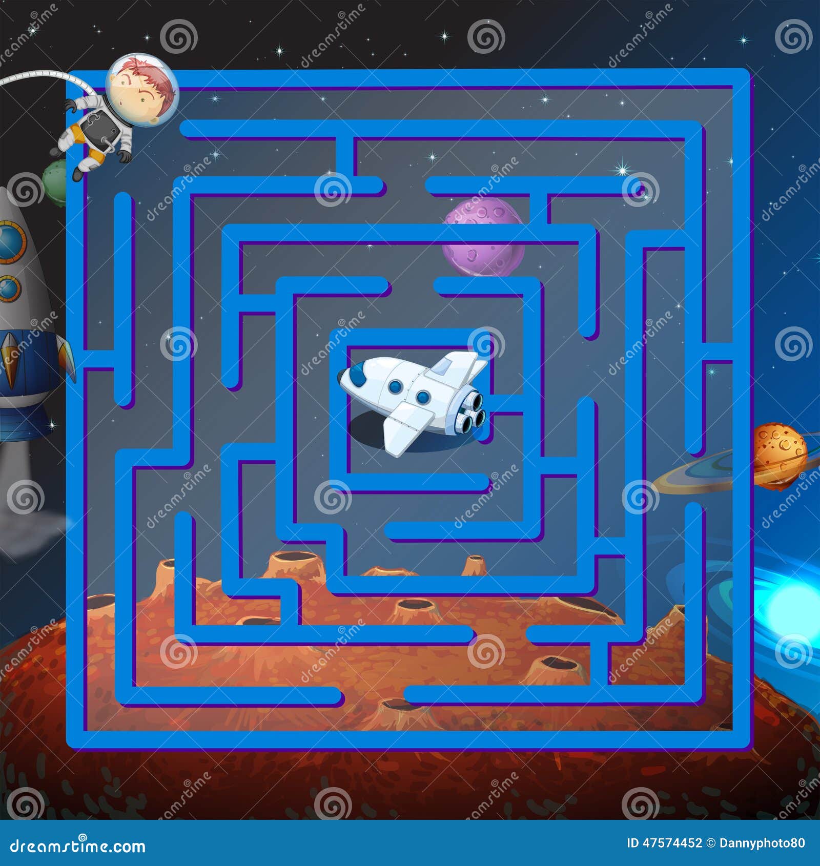 Un Gioco Del Labirinto Nel Outerspace Illustrazione Vettoriale ...