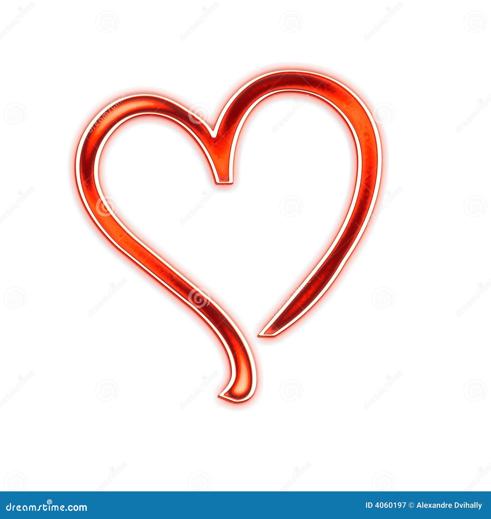 Un Grand Coeur Rouge D'isolement Illustration Stock - Illustration du ...