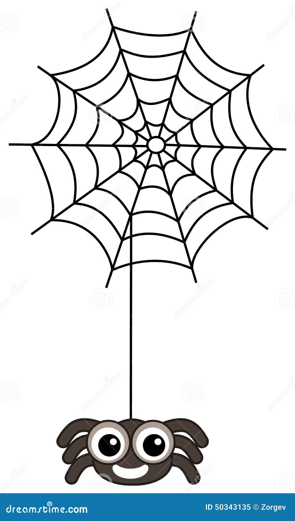 Un Grande Ragno Sorridente Con La Ragnatela Illustrazione Vettoriale ...