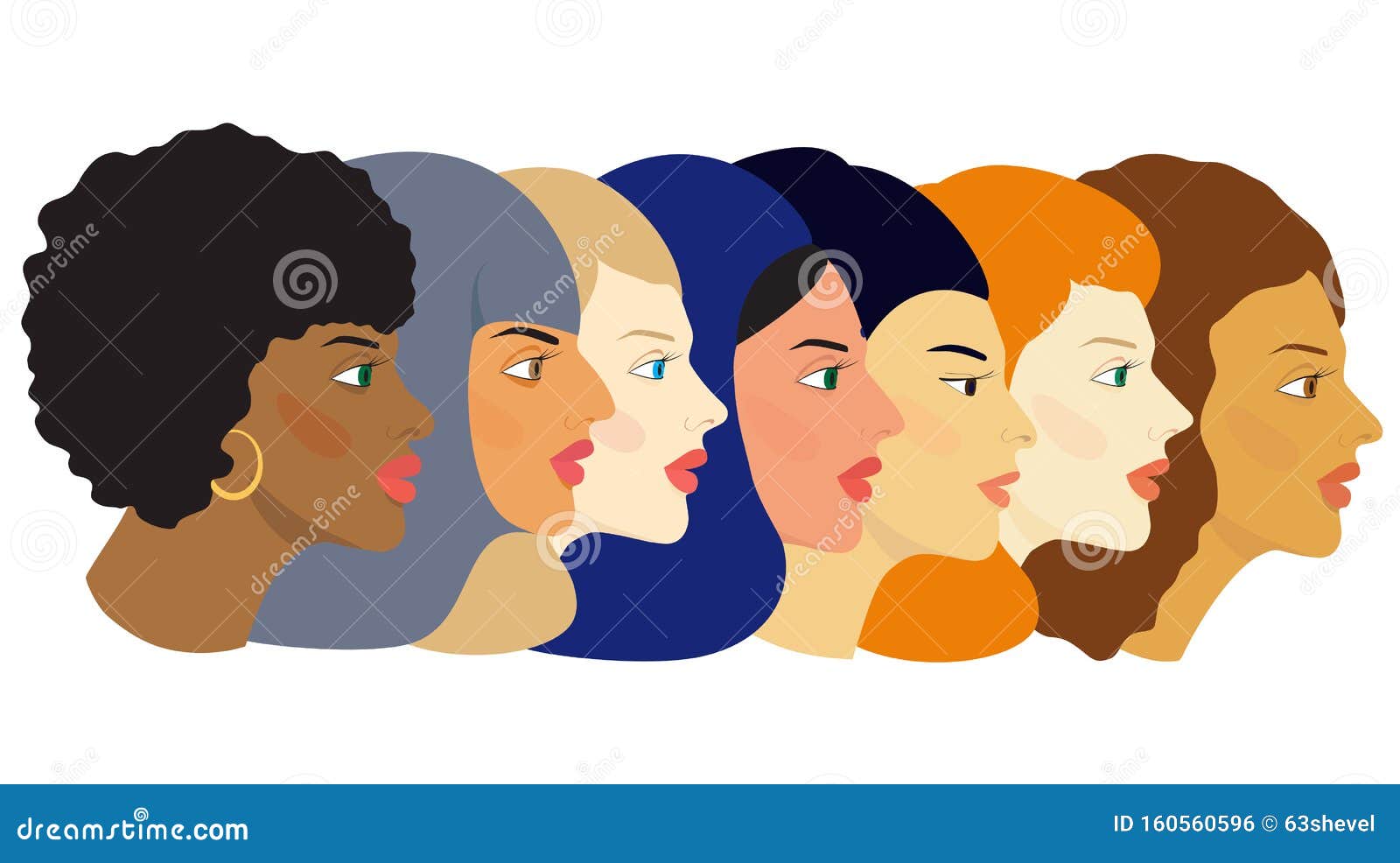 Un Groupe De Femmes Est Représenté Par Différents Groupes Ethniques