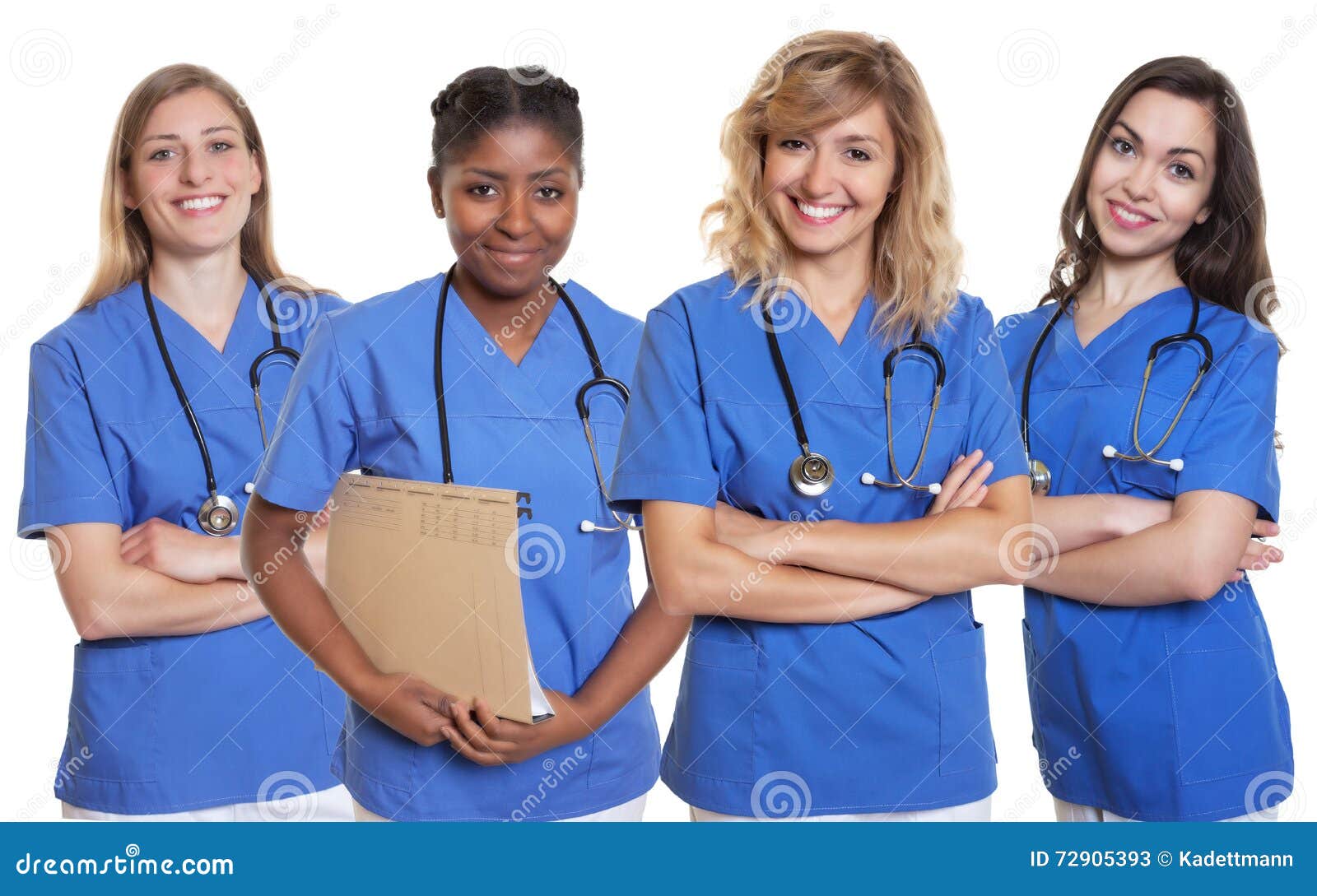 Un Gruppo Di Quattro Infermieri Immagine Stock - Immagine di femmina ...