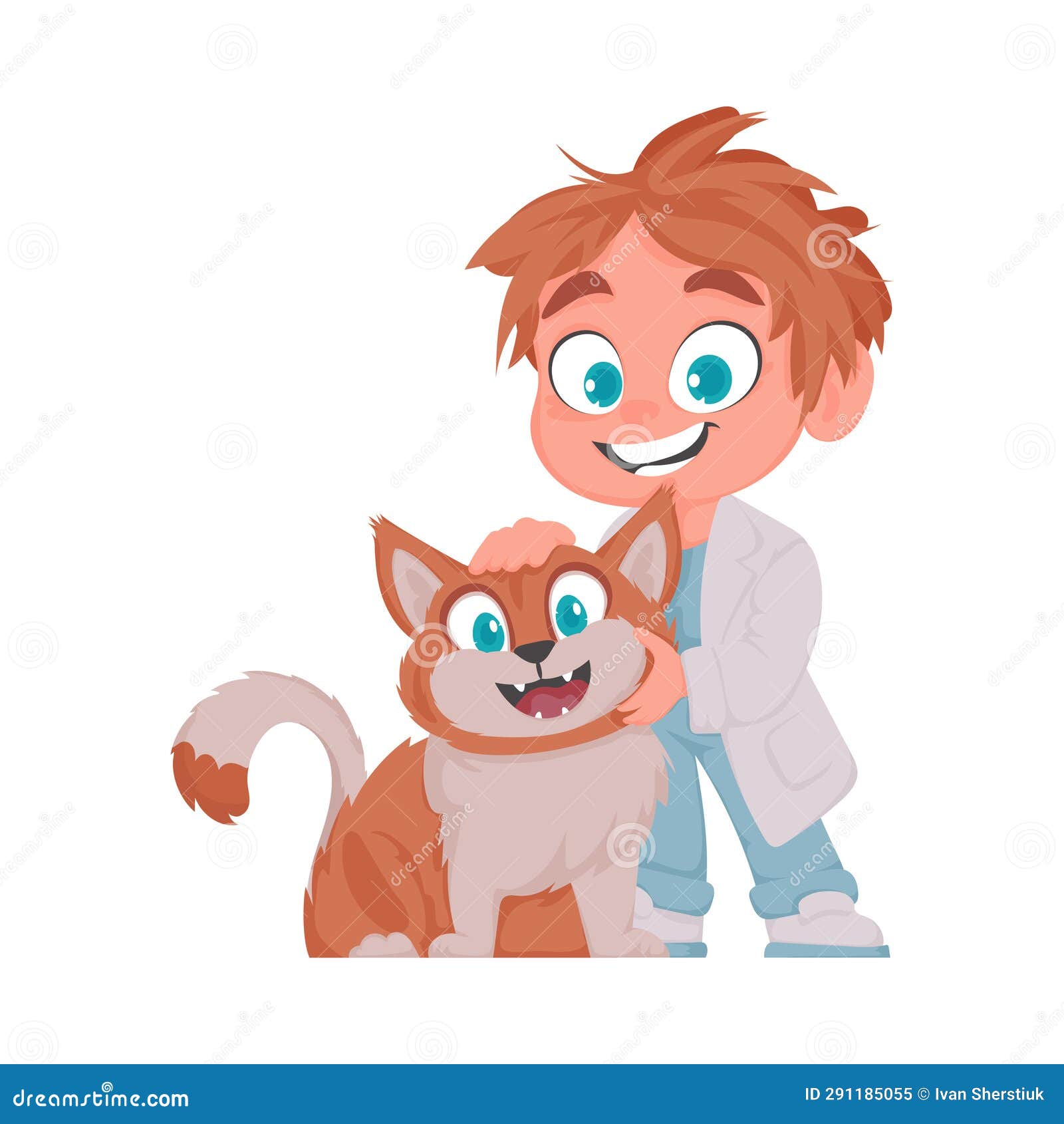 Un Hombre Feliz Que Se Encarga De Los Animales Y Un Gato Adorable ... Un Hombre Feliz Que Se Encarga De Los Animales Y Un Gato Adorable ...