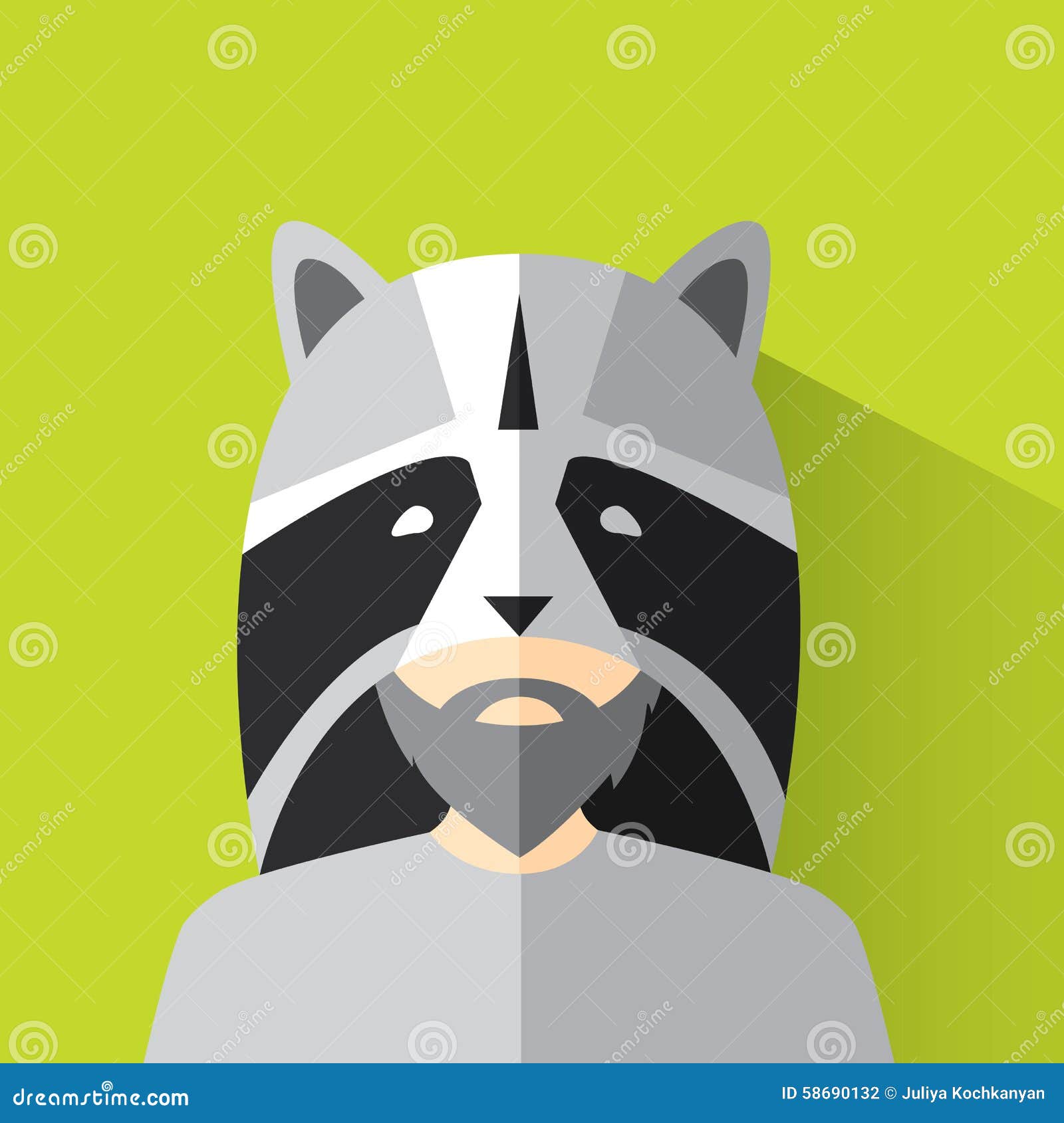 Un Hombre Vestido Como Mapache Ilustración del Vector - Ilustración de ...