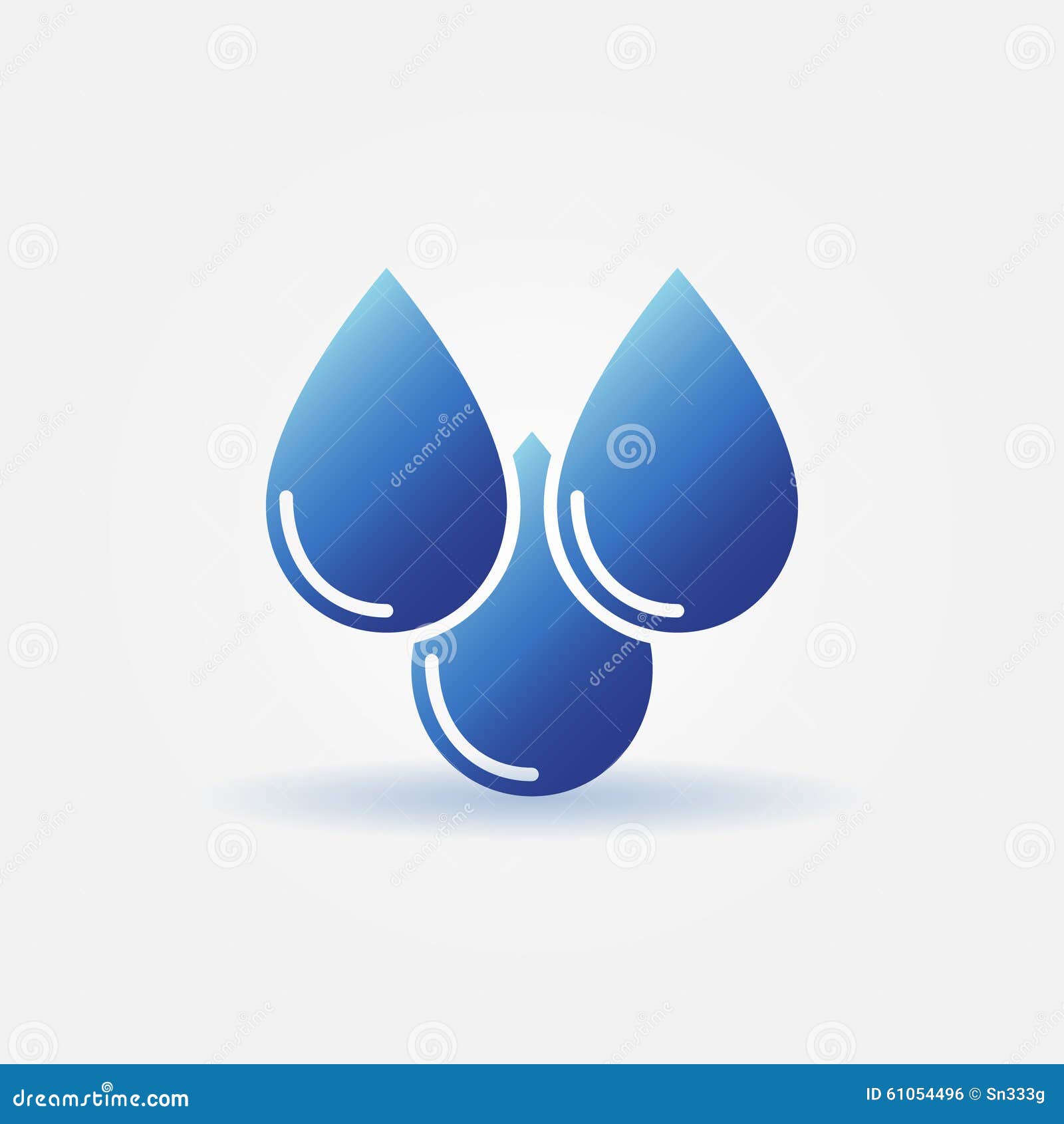 Un'icona Blu Da Tre Gocce Di Acqua Illustrazione Vettoriale ...