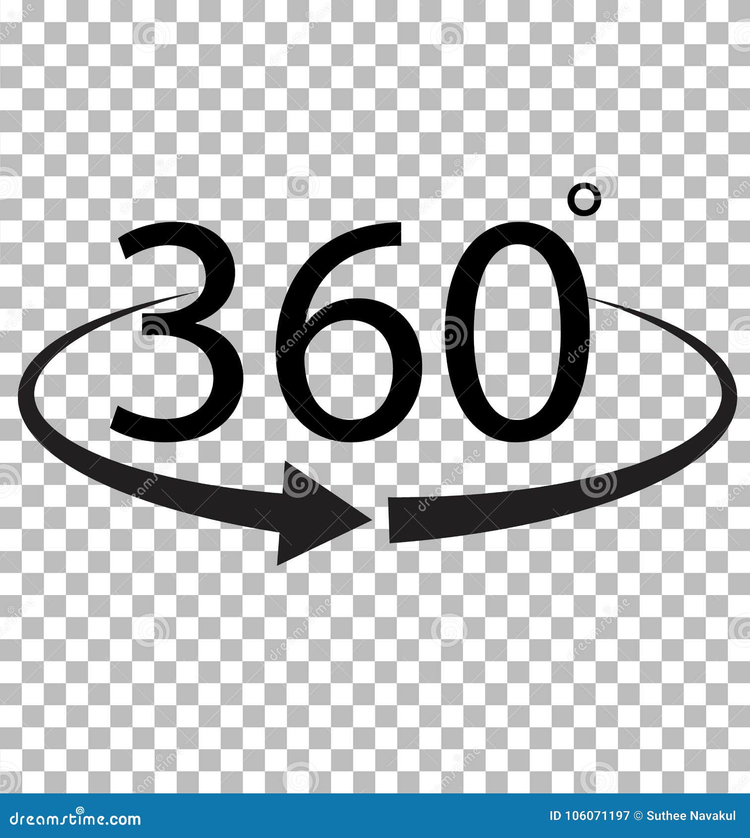 Un'icona Da 360 Gradi Su Fondo Trasparente Illustrazione Vettoriale ...