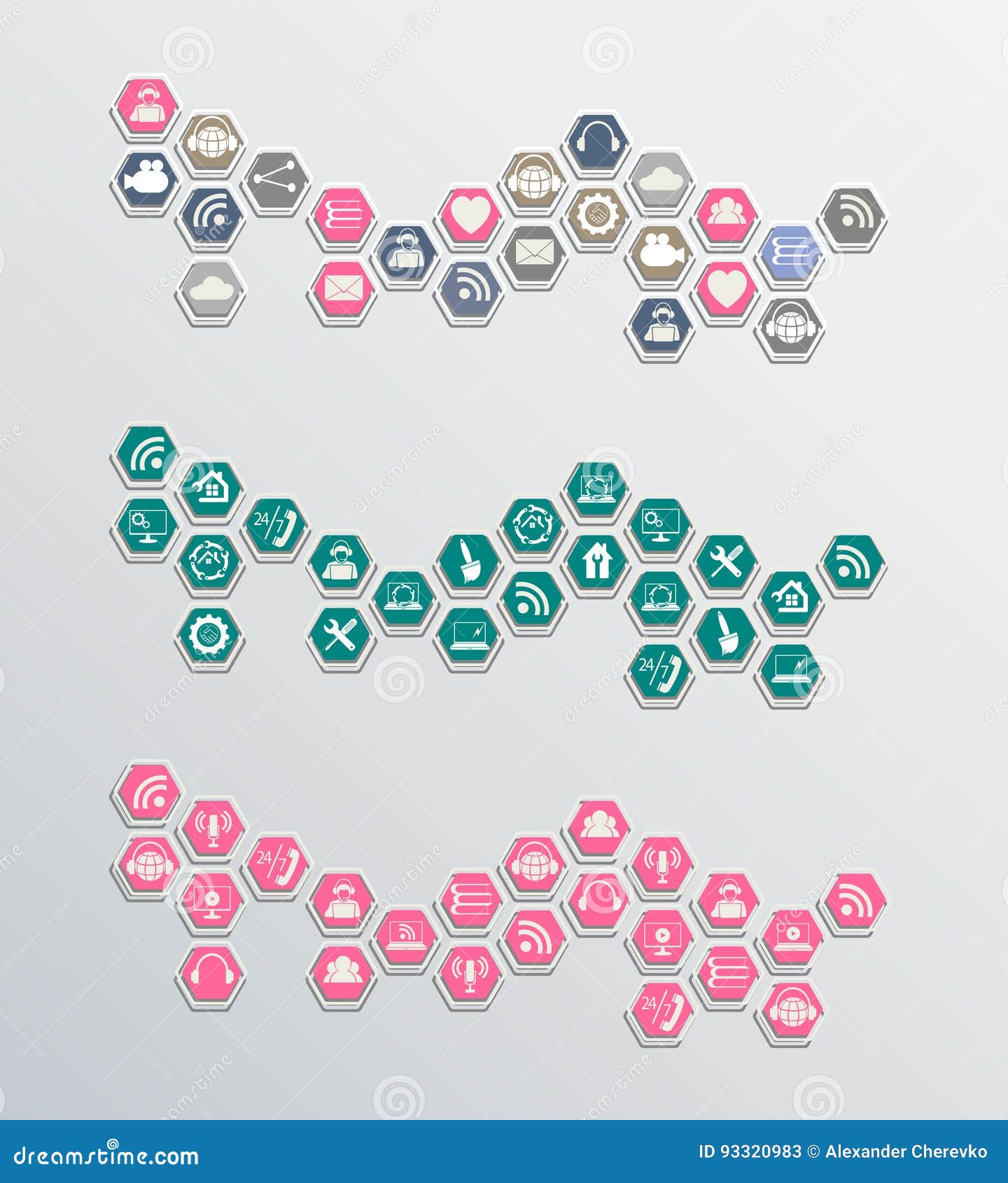 Un Insieme Dei Simboli Di Internet Illustrazione Vettoriale ...