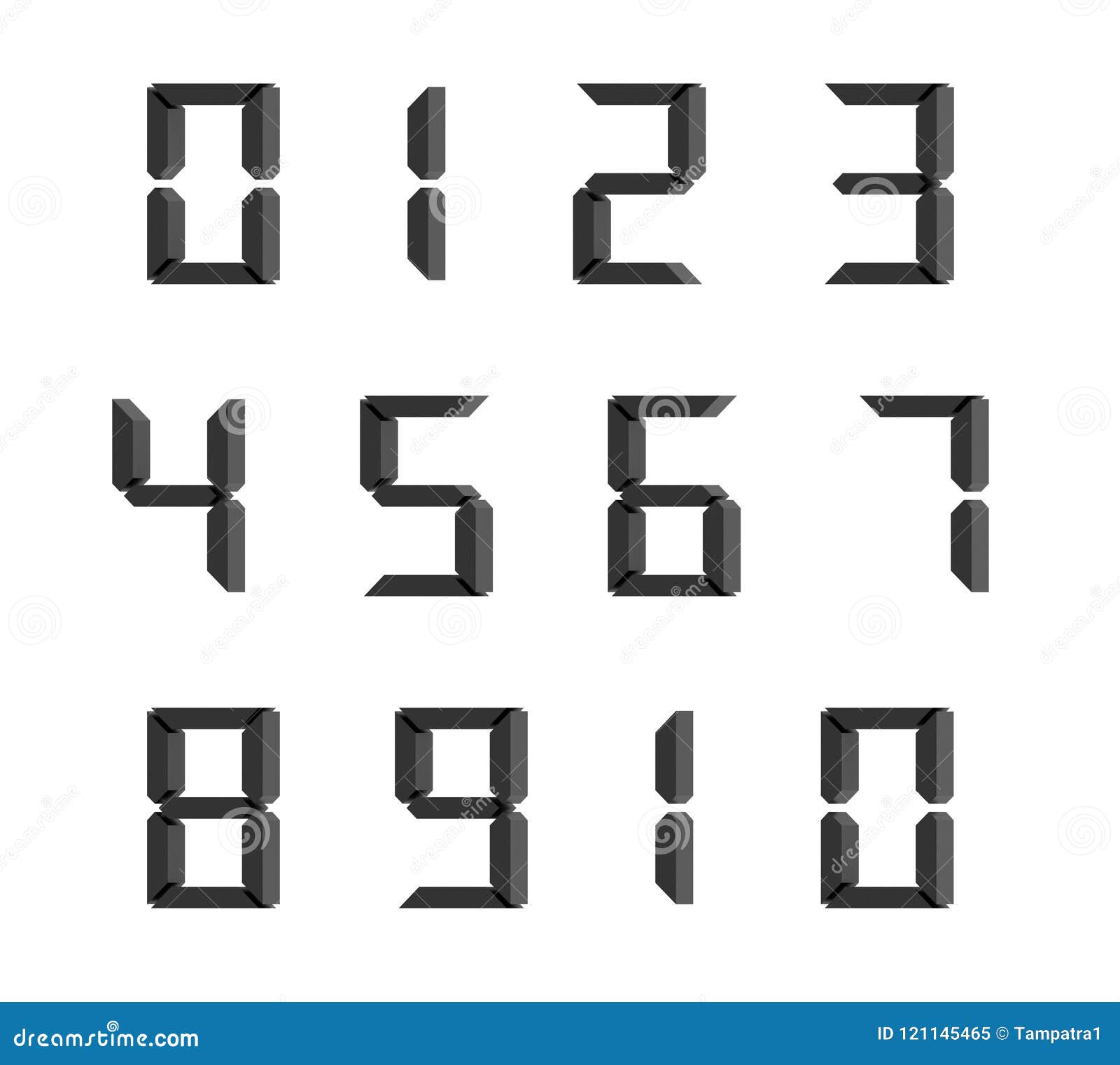 Un Insieme Delle Forme Di Dieci Numeri Zero - Dieci, Testi Digitali Di ...