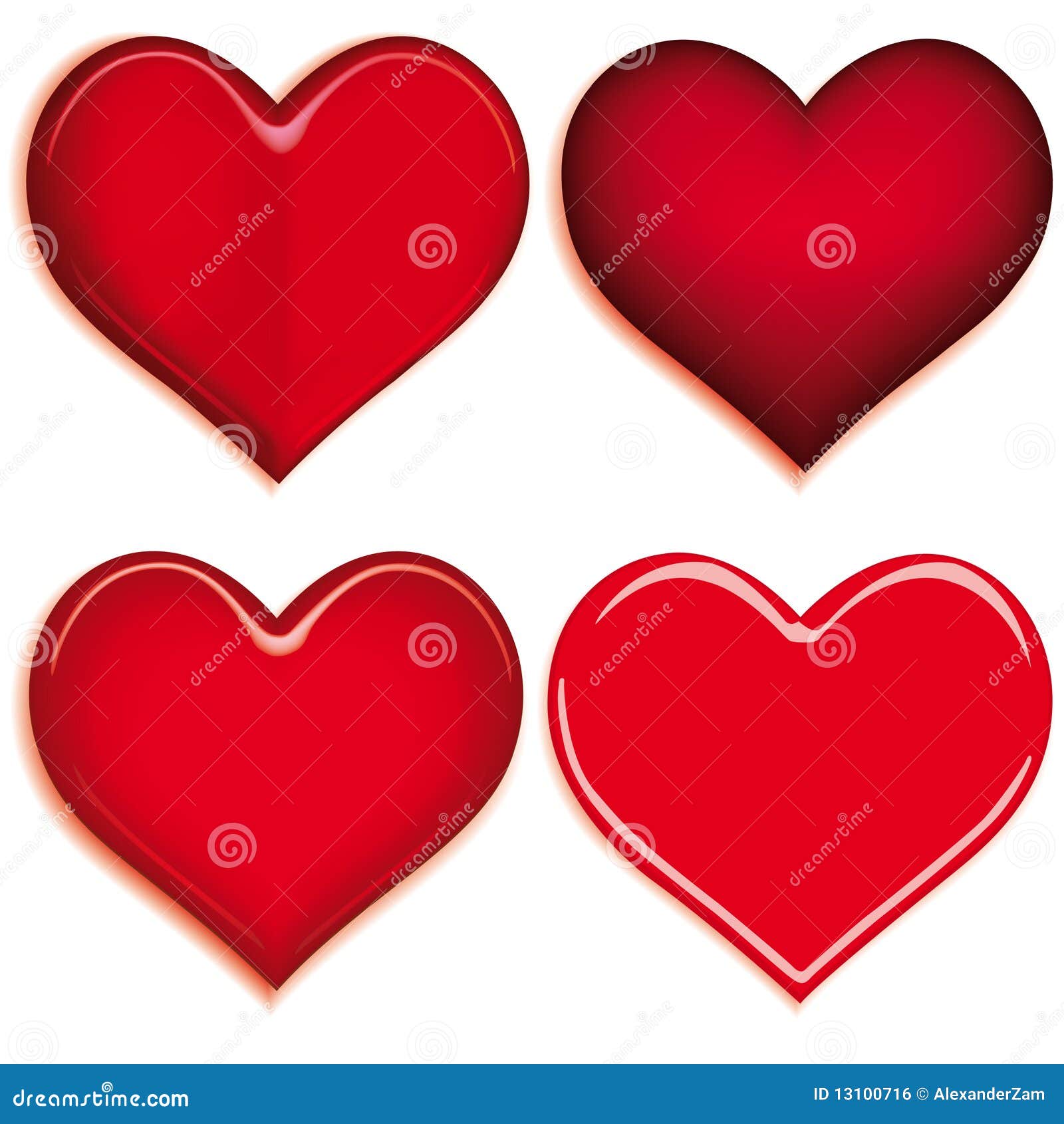 Un insieme di 4 cuori illustrazione vettoriale. Illustrazione di sfondo ...