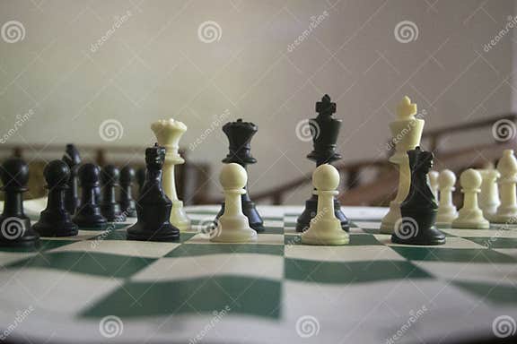 Un Juego De Ajedrez Con Piezas Negras Y De Marfil. Imagen de archivo ... Un Juego De Ajedrez Con Piezas Negras Y De Marfil. Imagen de archivo ...