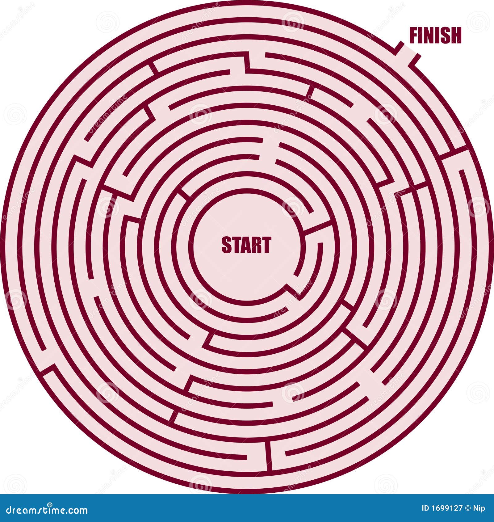 Un labyrinthe de cercle illustration de vecteur. Illustration du début ...