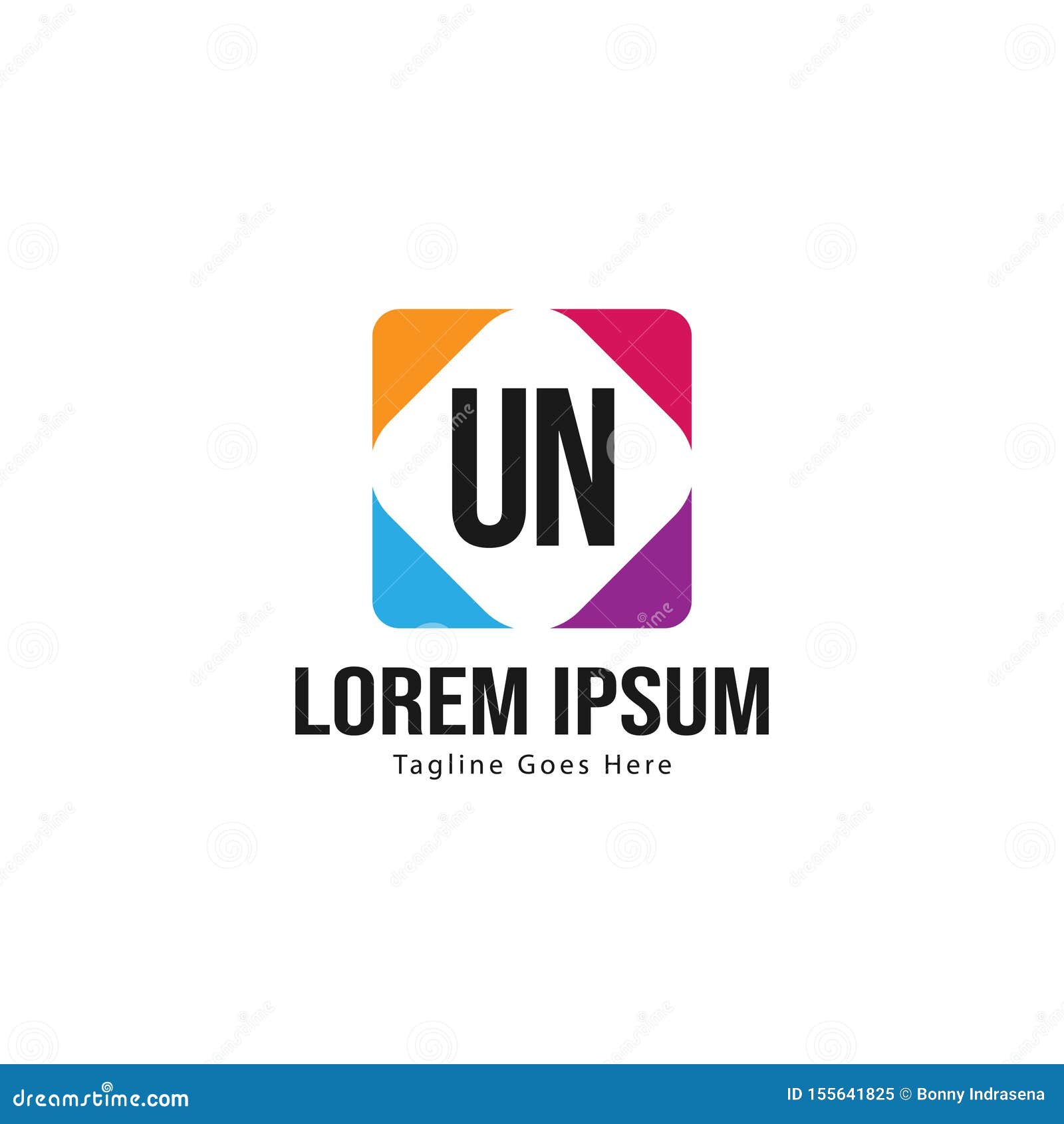 UN Letter Logo Design. Creative Modern UN Letters Icon Illustration ...